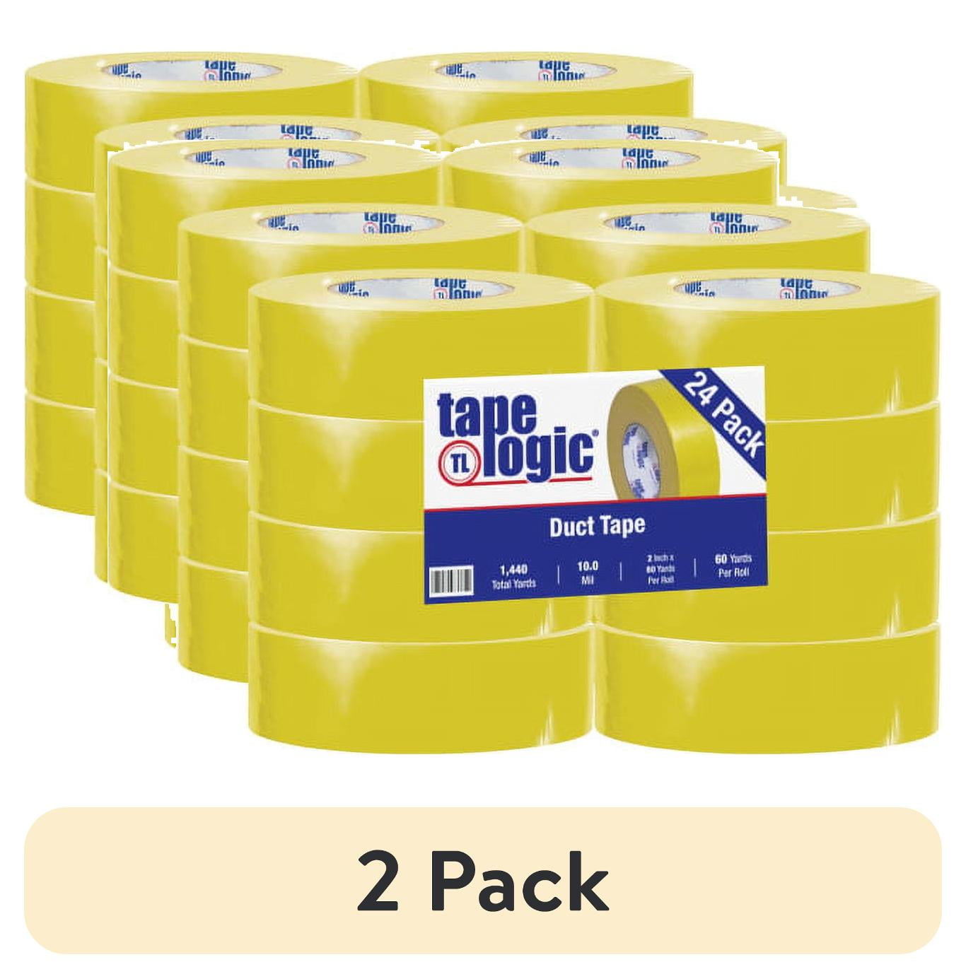 (2 pack) Tape Logic® Color Duct Tape, 3" Core, 2" x 180', Yellow, Case ...