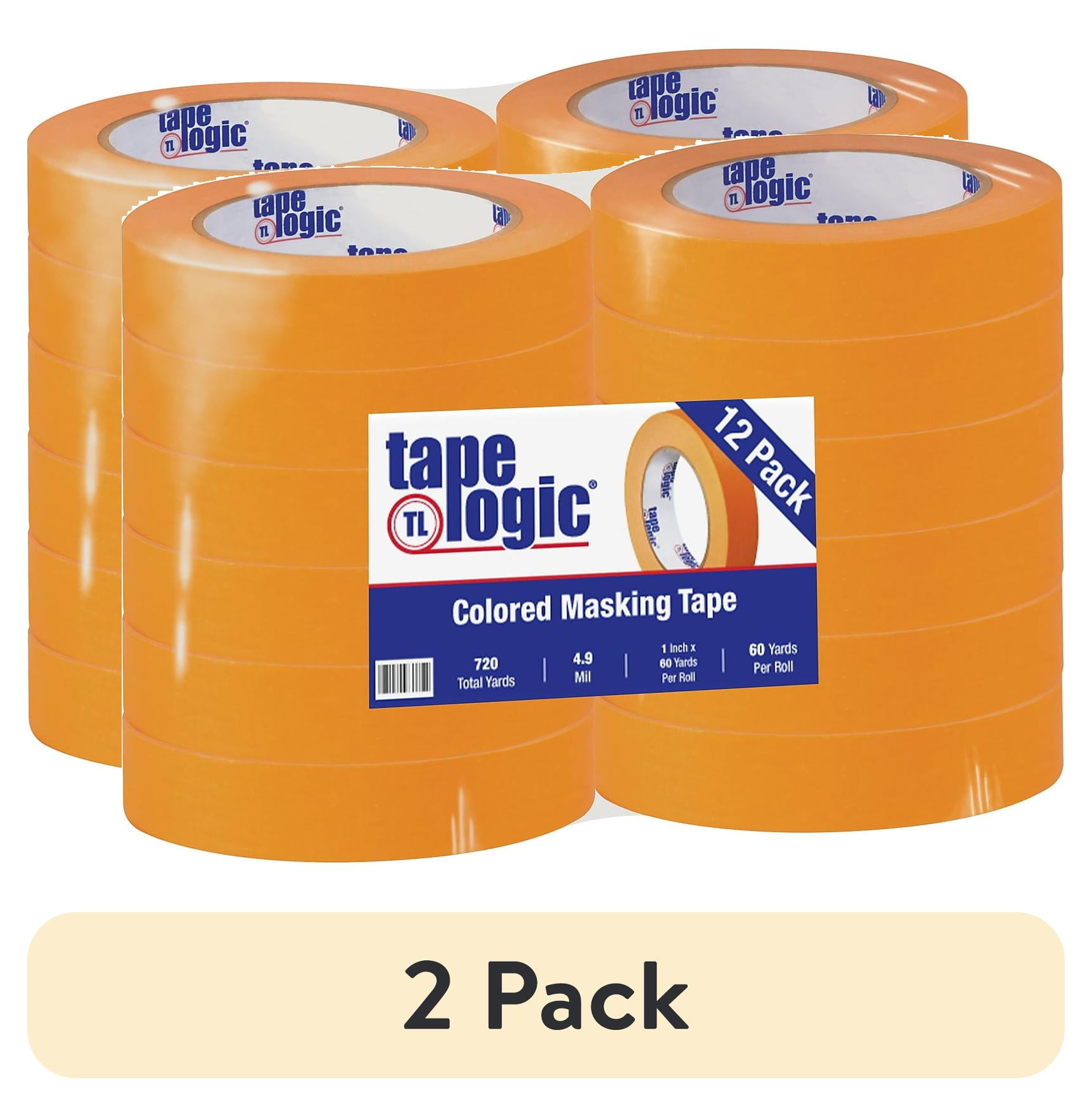 (2 pack) Tape Logic® Color Masking Tape, 3" Core, 1" x 180', Orange ...