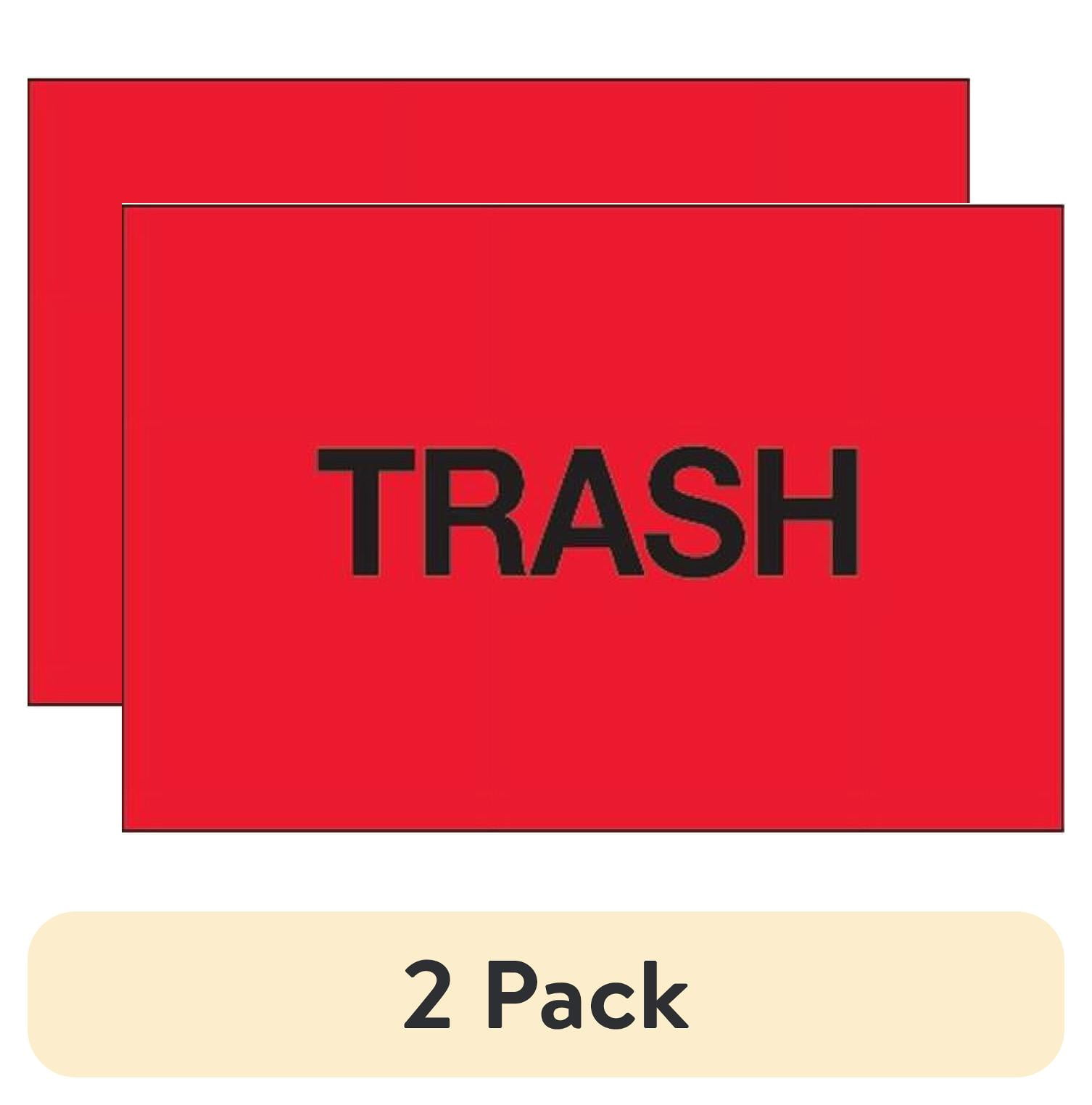 (2 pack) Tape Logic DL1149 2 x 3 in. - Trash Fluorescent Red Labels ...