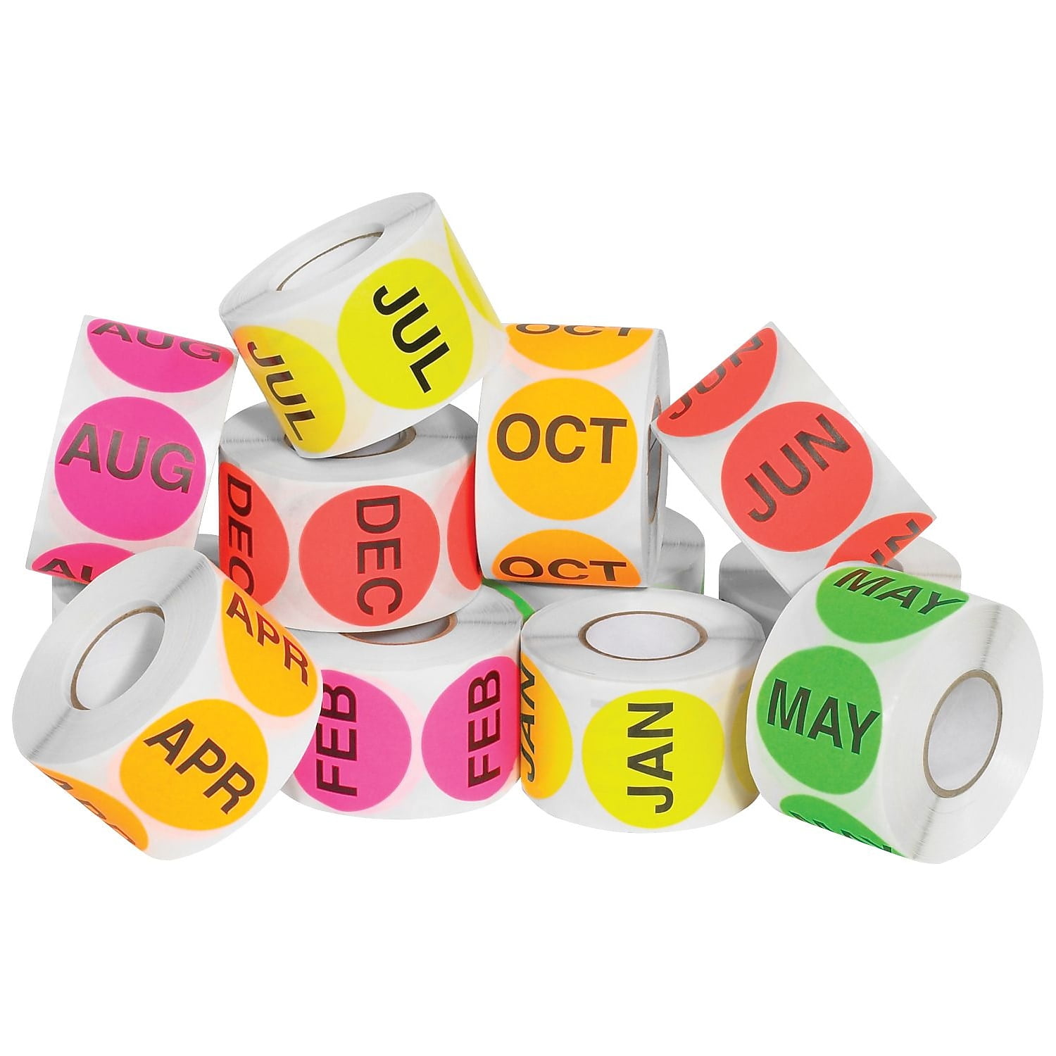 Tape Logic Easy Order Packs Months Of The Year 2" Circle Assorted ...