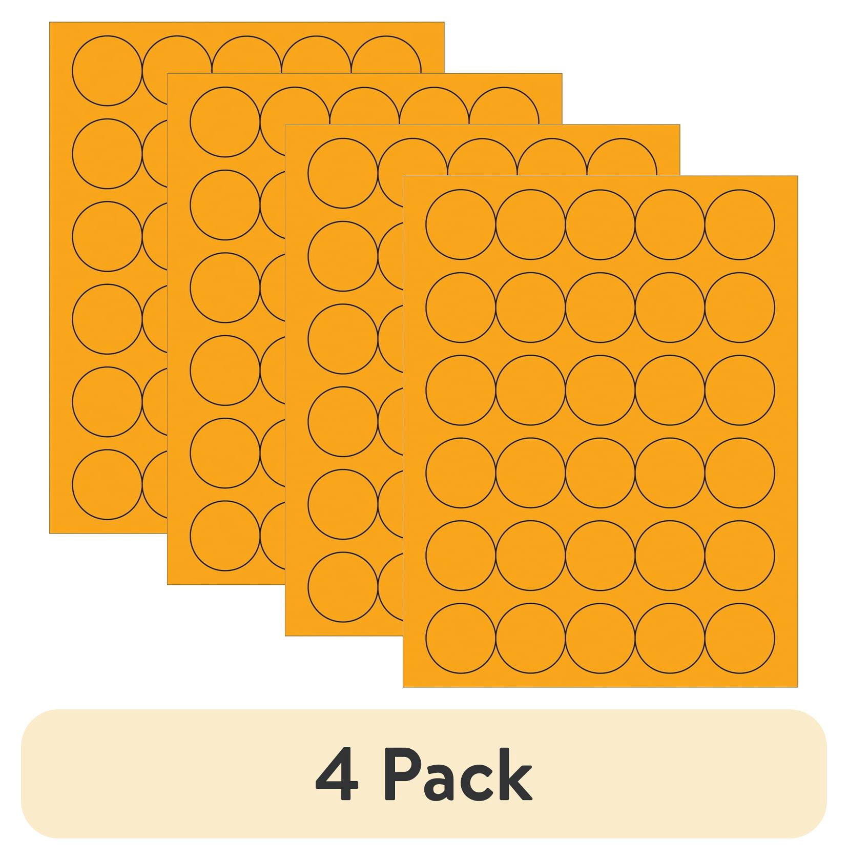 (4 pack) Tape Logic Fluorescent Circle Laser Labels 1 1/2" Fluorescent ...