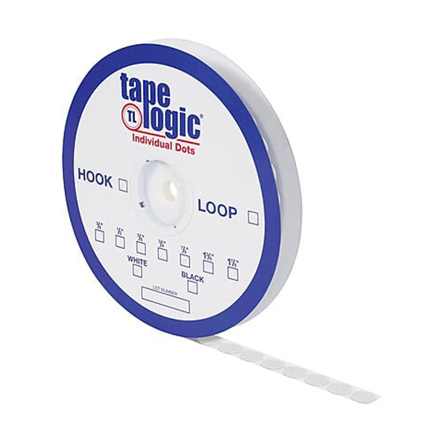 Tape Logic® Sticky Back Hook Dots, 7/8", White, Pack of 900 Dots ...