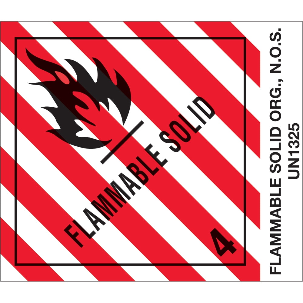 Tape Logic Label,Flammable Solids N.O.S.,4x4 3/4" DL513P1 - Walmart.com