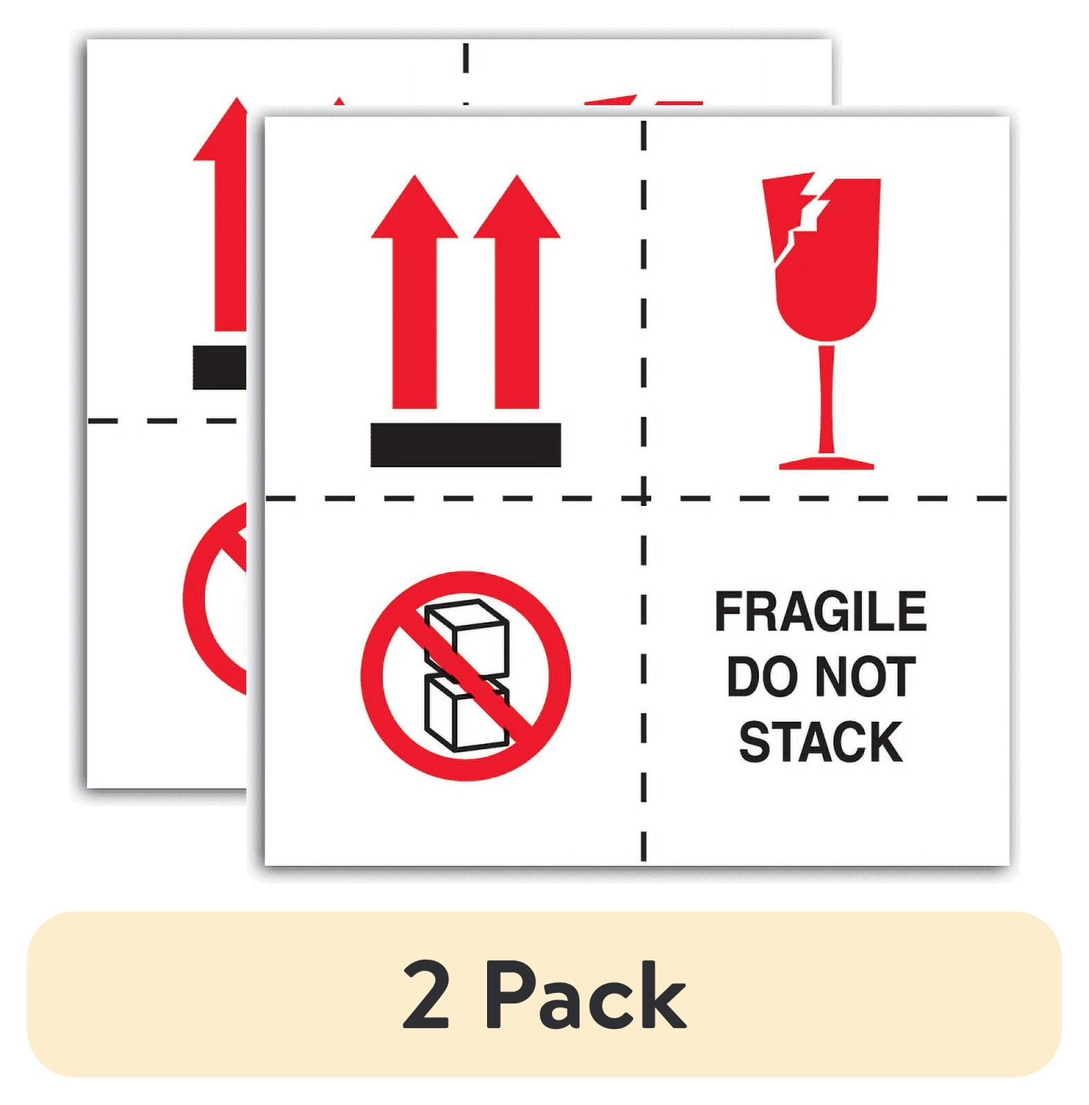 (2 pack) Tape Logic Label,Fragile Do Not Stack,4x4" DL4501 - Walmart.com