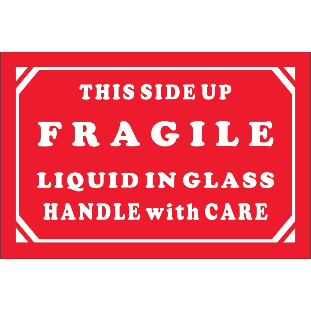 Tape Logic Label,Fragile Liquid Glass HWC,2x3" DL1068 - Walmart.com
