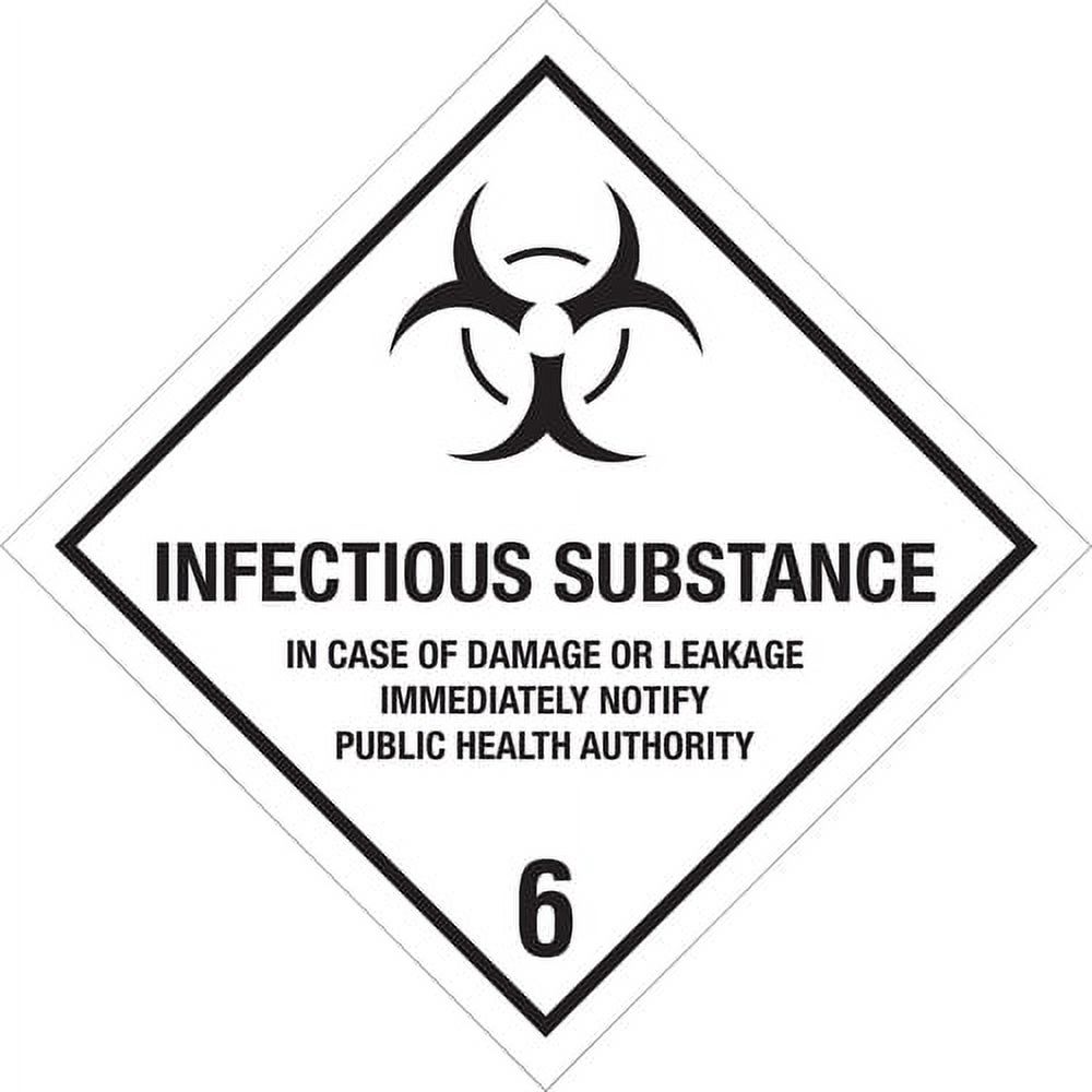 Tape Logic Label,Infectious Substance,6 4x4" DL5190 - Walmart.com
