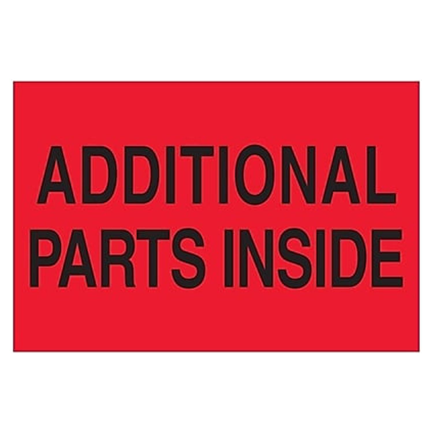 Tape Logic Labels "Additional Parts Inside" 2 x 3" Fluorescent Red 500 ...