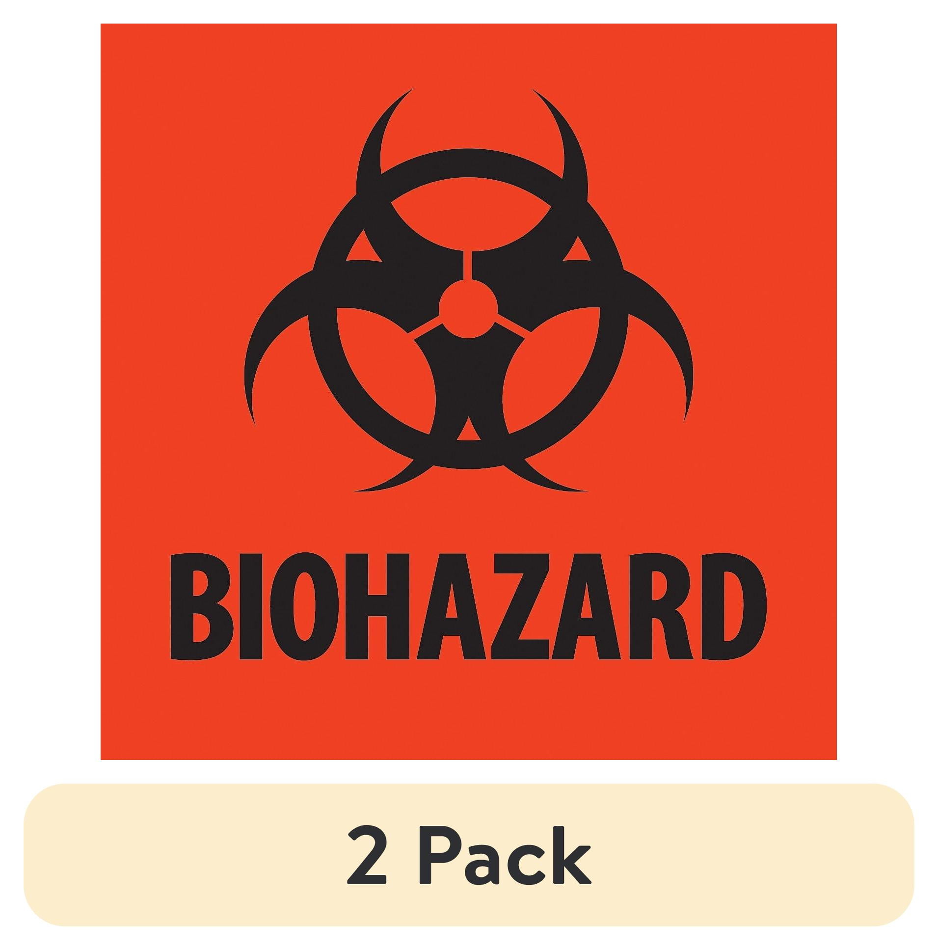 (2 pack) Tape Logic Labels "Biohazard" 4" x 4" Fluorescent Red 500/Roll ...