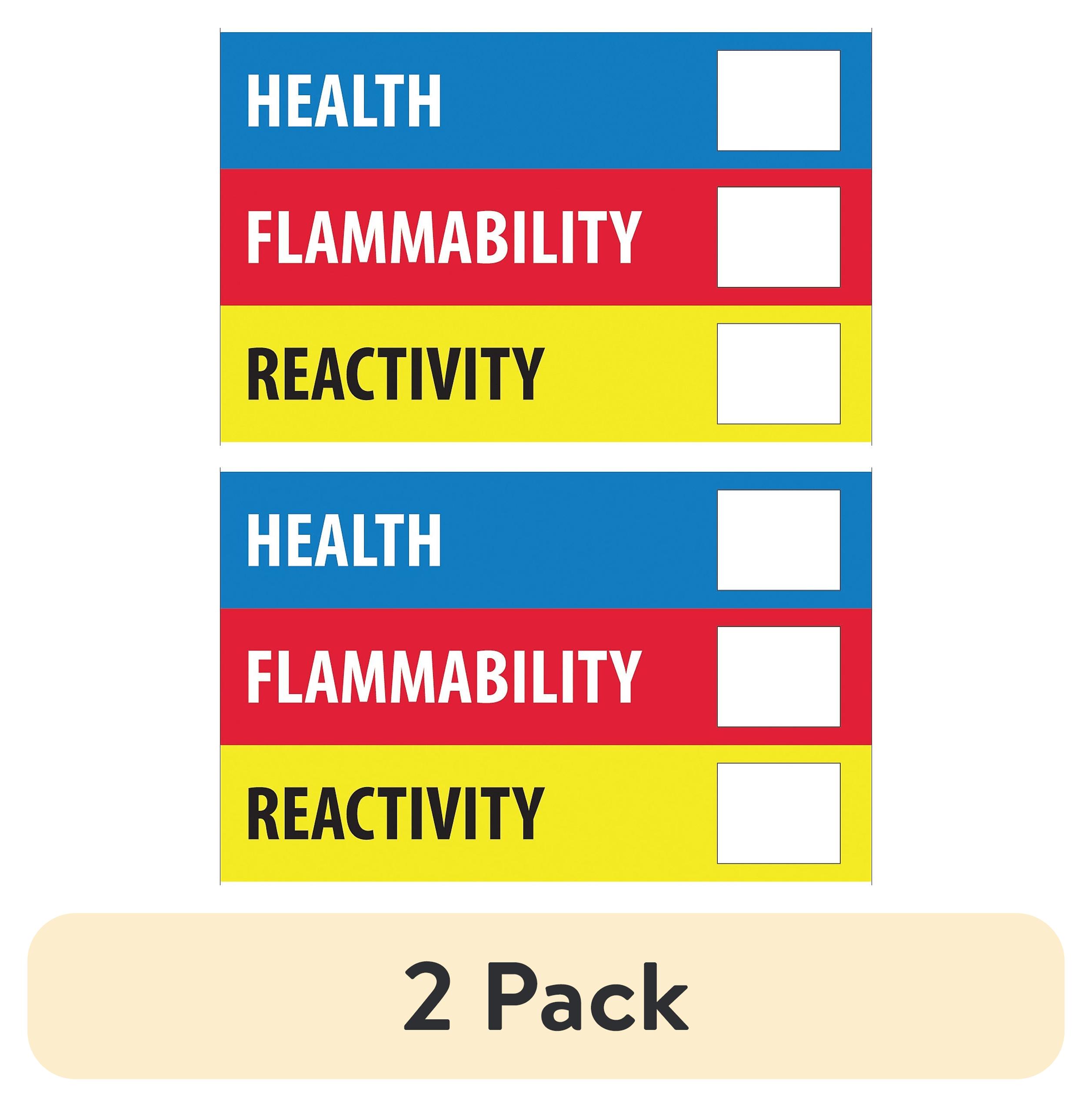 (2 pack) Tape Logic Labels "Health Flammability Reactivity" 4" x 4 ...