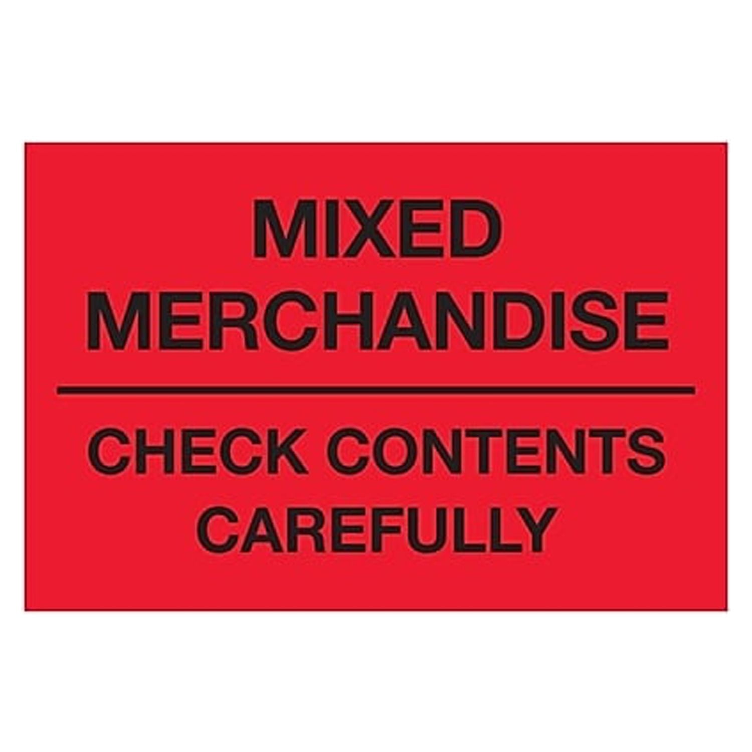 Tape Logic Labels "Mixed Merchandise Check Contents Carefully" 2 x 3 ...