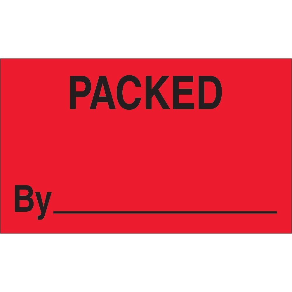 Tape Logic Label,Packed By,3x5" DL3381 - Walmart Business Supplies