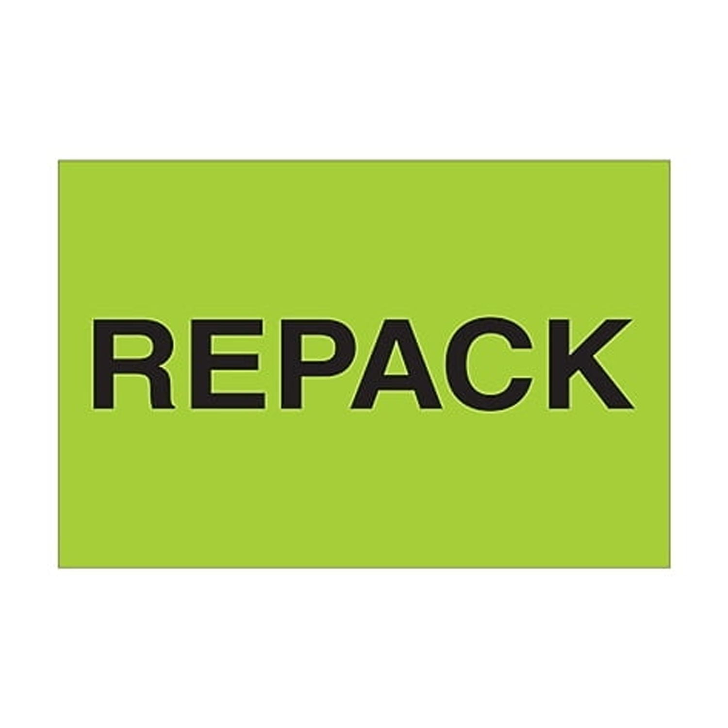 Tape Logic Labels "Repack" 2 x 3" Fluorescent Green 500/Roll (DL1613 ...