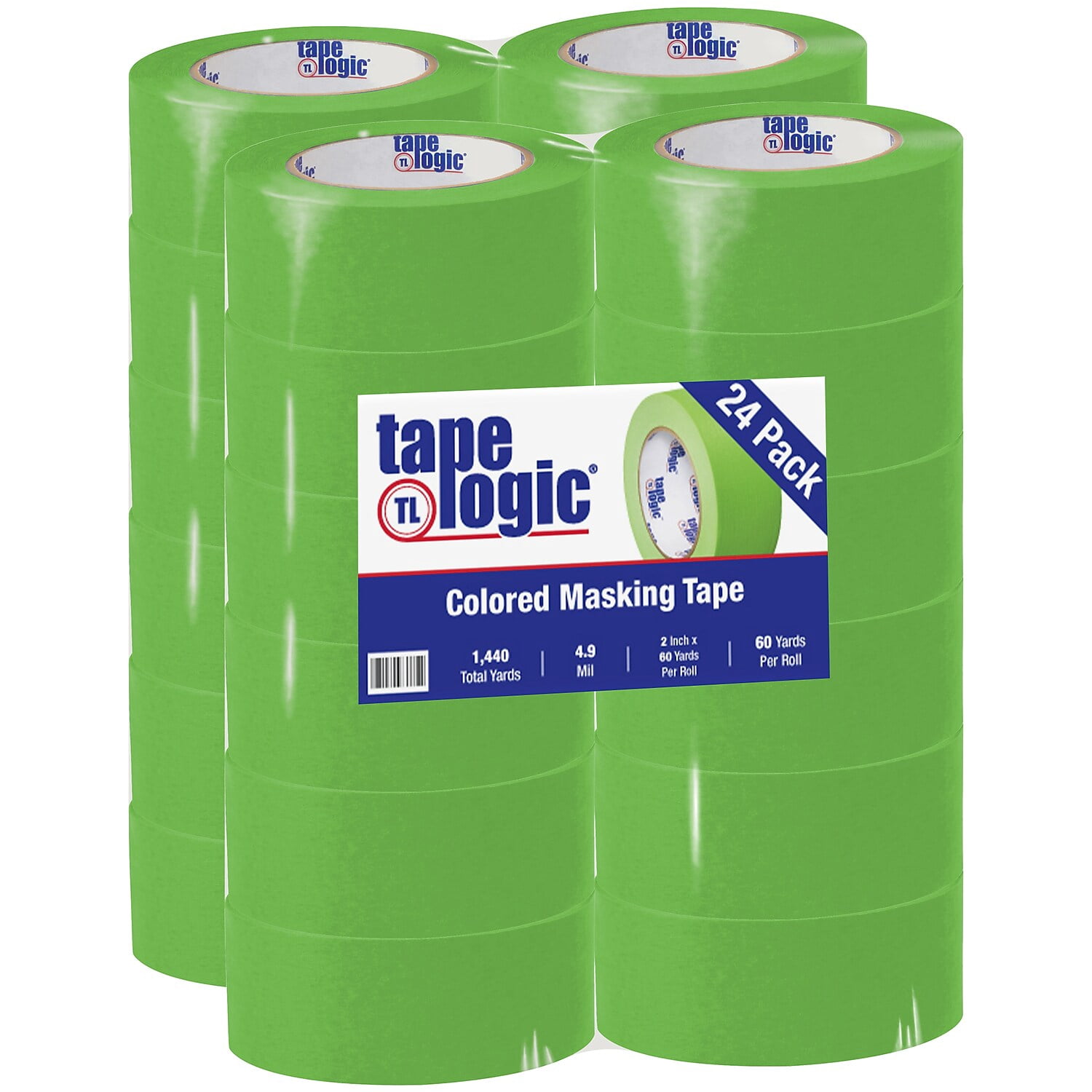 Box Partners Mask.Tape ,2x60yds,LT GRN,24/CS - BXP T937003A - Walmart.com