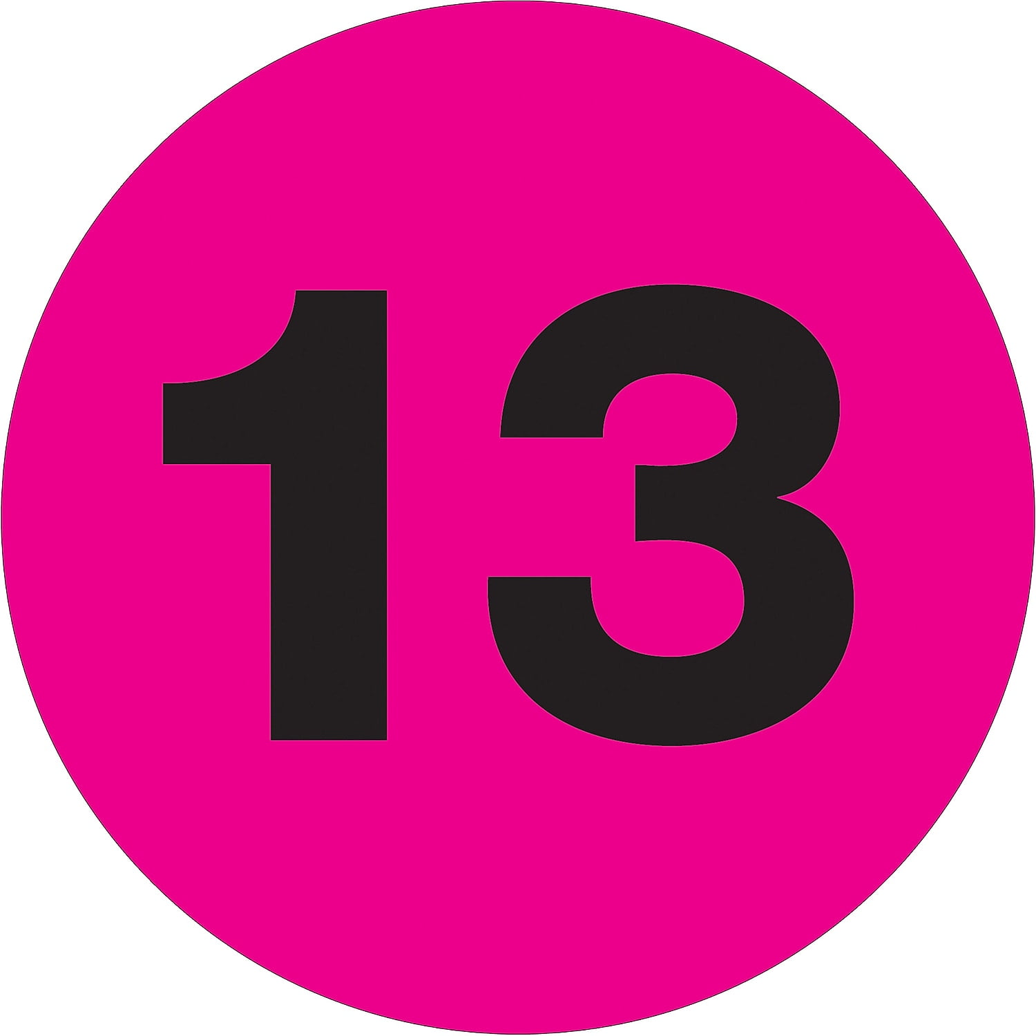 Fluorescent Pink 2 Circle Number Labels 13, 500/Roll - Walmart Business ...