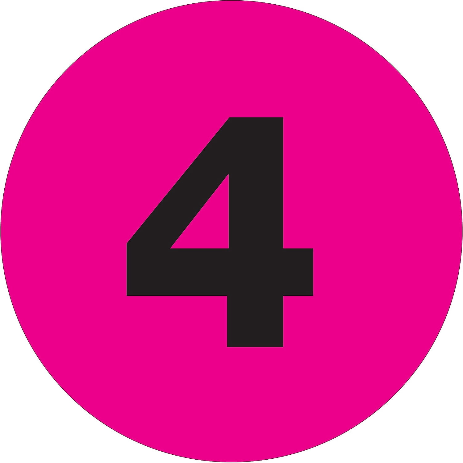 Tape Logic Labels,Number 4,3" Circle DL1344 - Walmart.com