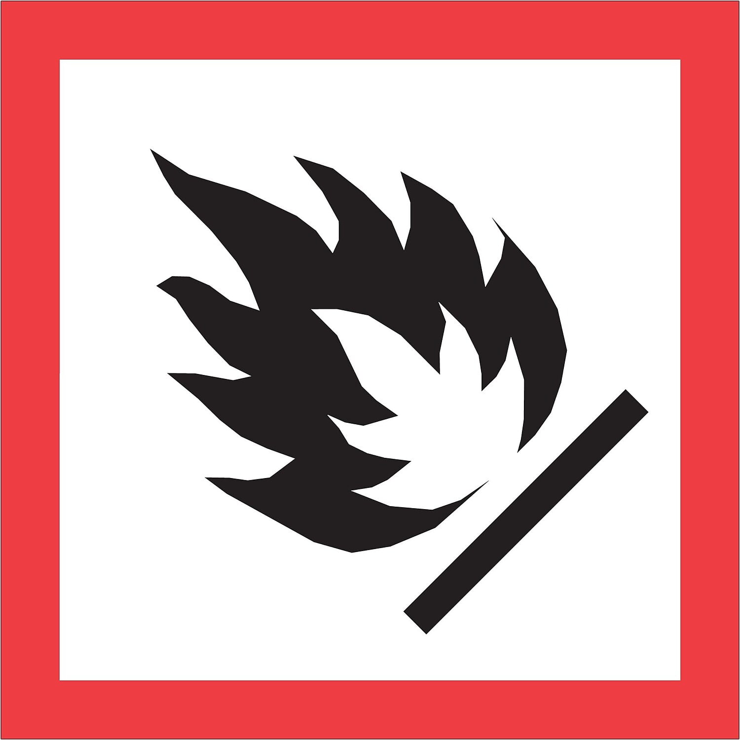 Tape Logic Pictogram Labels Flame 1" x 1" 1" x 1" Black/Red/White 500 ...