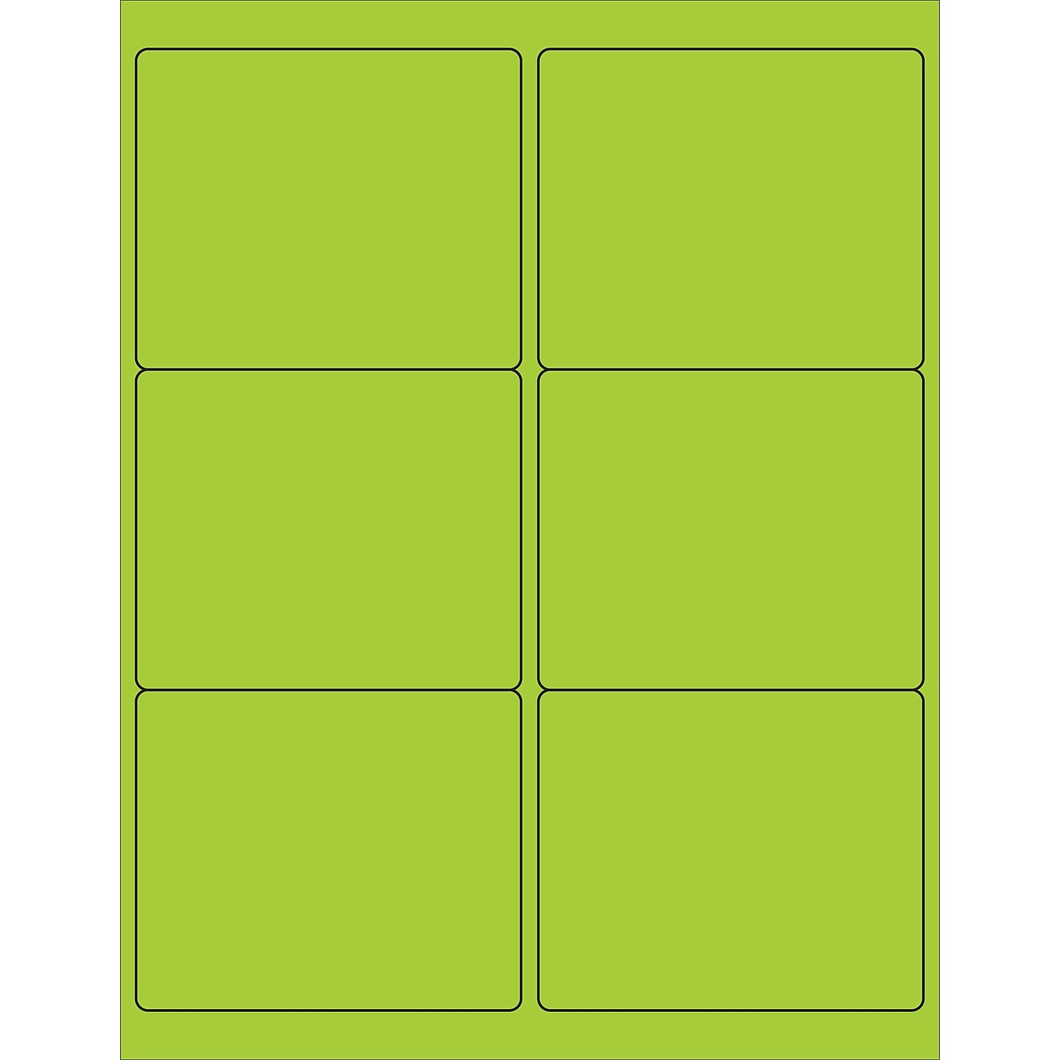 Tape Logic Rectangle Laser Labels 4" x 3 1/3" Fluorescent Green 600 ...