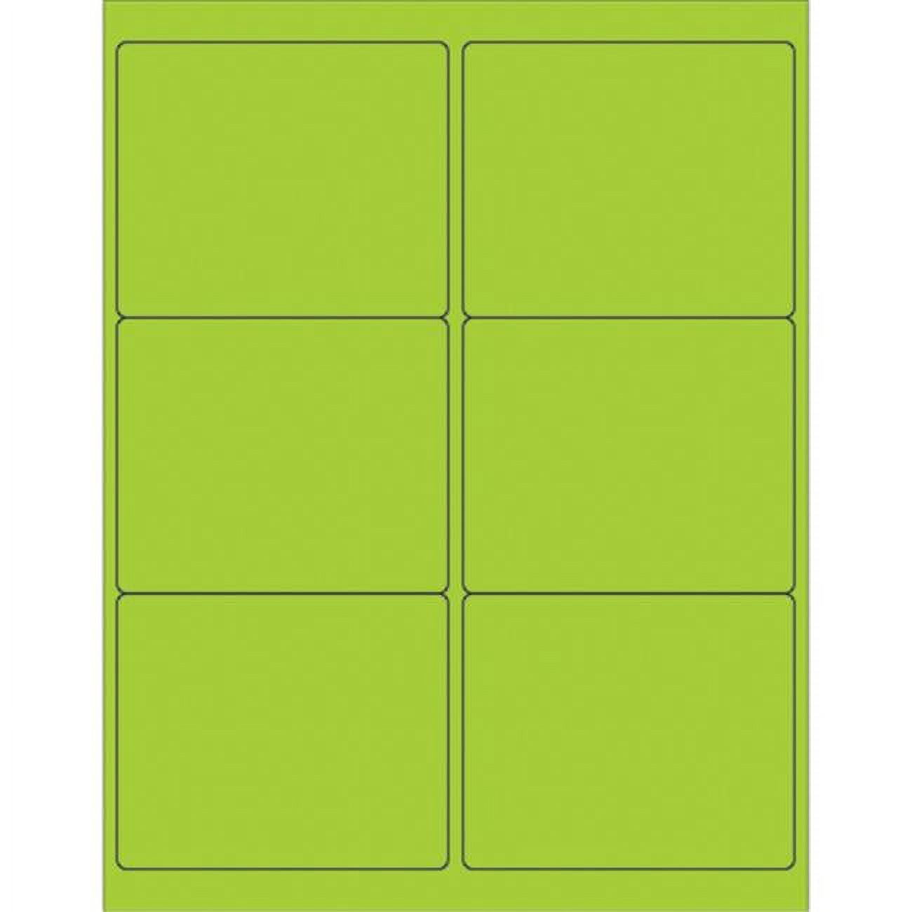 Tape Logic Rectangle Laser Labels 4" x 3 1/3" Fluorescent Green 600 ...