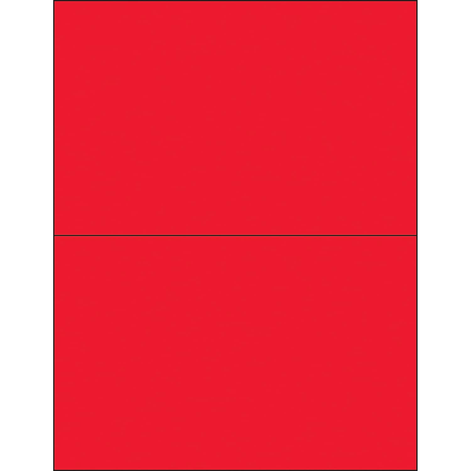 Tape Logic Rectangle Laser Labels 8 1/2" x 5 1/2" Fluorescent Red 200 ...