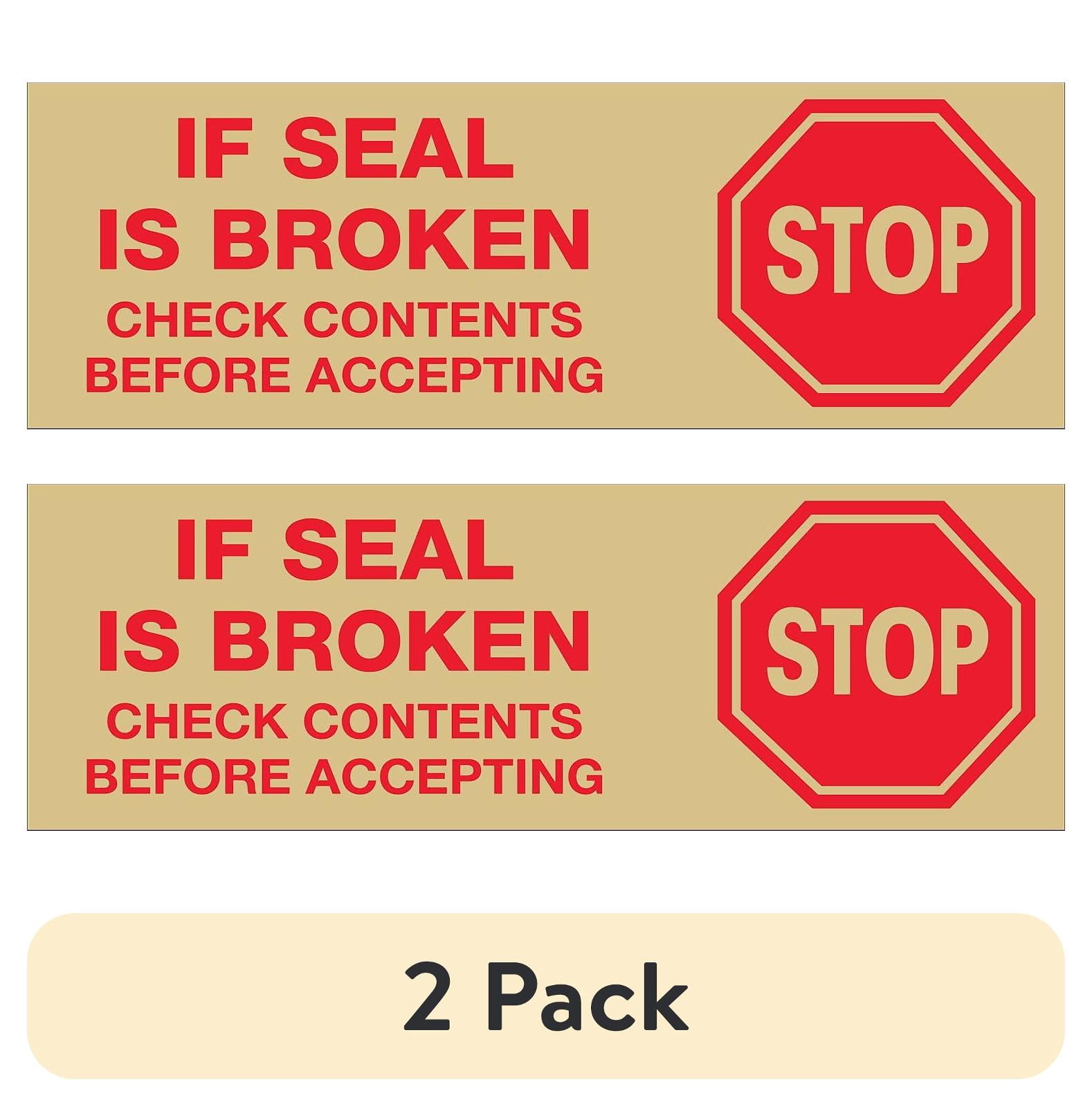 (2 pack) Tape Logic® Stop If Seal Is Broken Preprinted Carton-Sealing ...