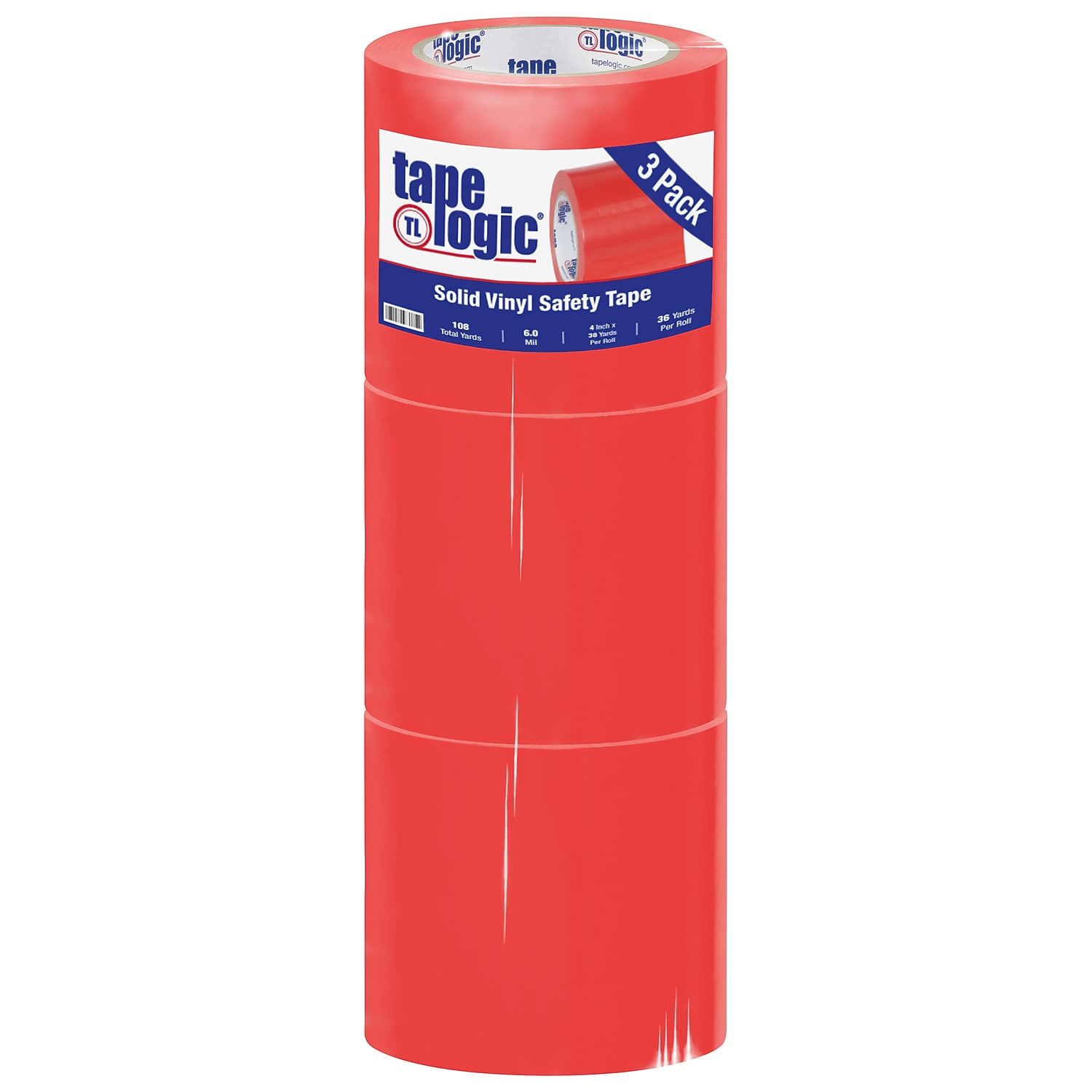 Partners Brand Tape,Vinyl,Safety,4x36 yd.,Red,PK3 T94363PKR - Walmart.com