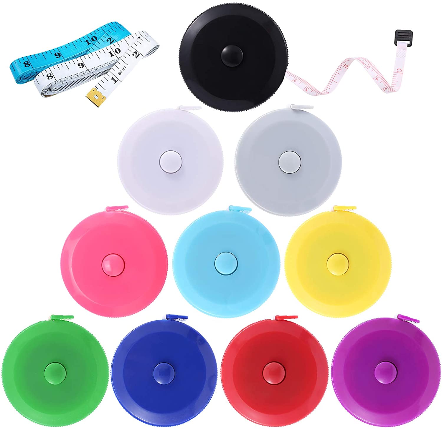 Tape Measure, 10 Pack Measuring Tape for Body 60 Inch, Retractable ...