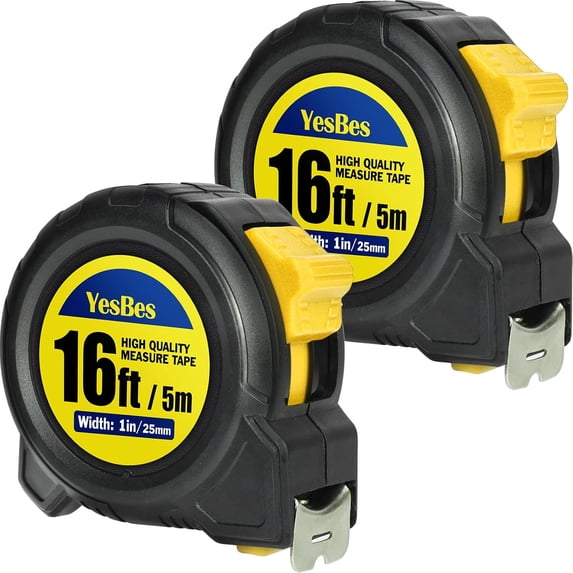 Tape Measure 16 ft, 2 Pack Easy Read Measurement Tape, Self-Locking ...