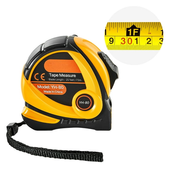 Tape Measure 25 ft Length, Measuring Tape with Retractable, Imperial ...