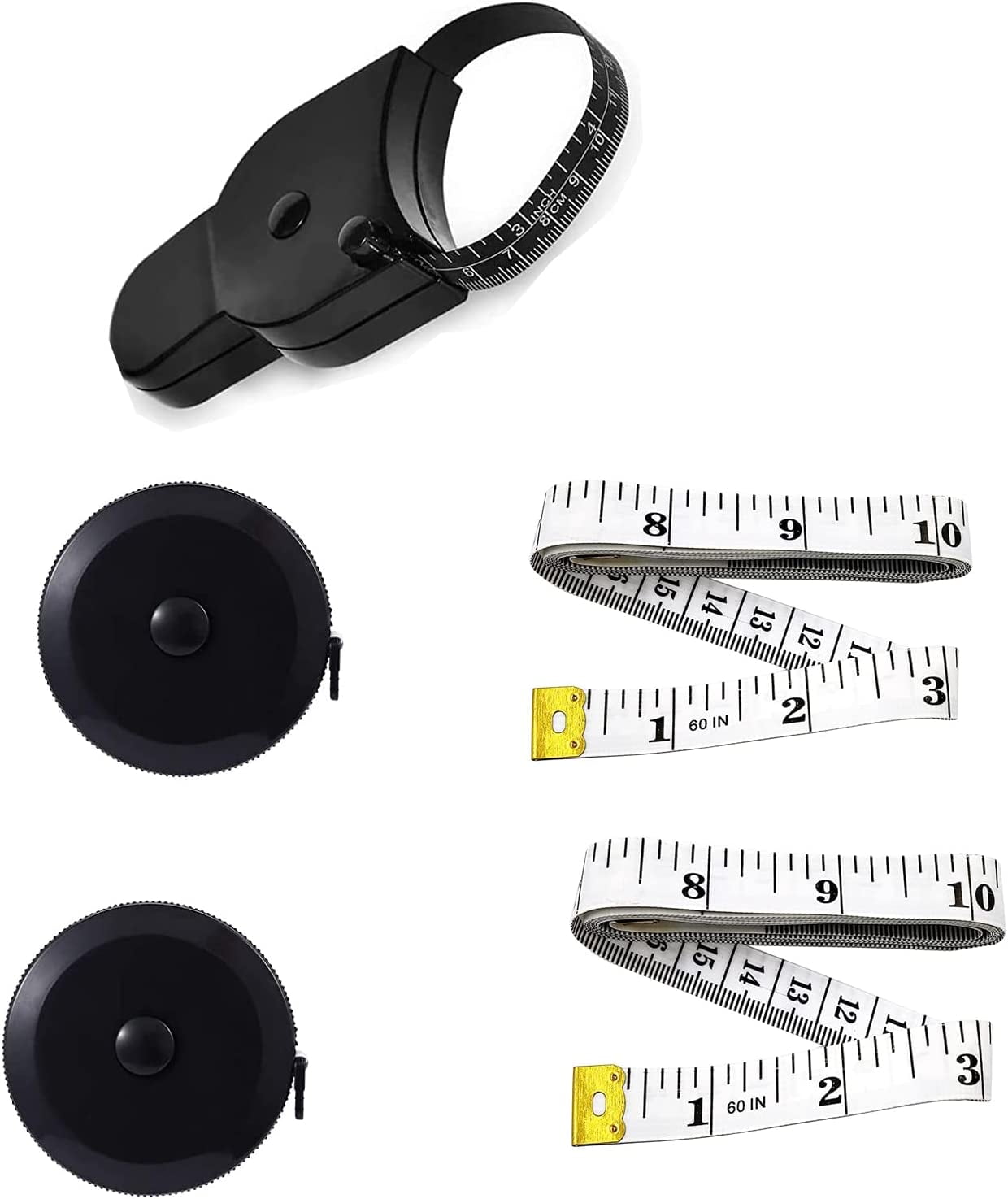 Tape Measure 60-Inch/150cm 5Pac kBody Soft Retractable Measuring Tape ...