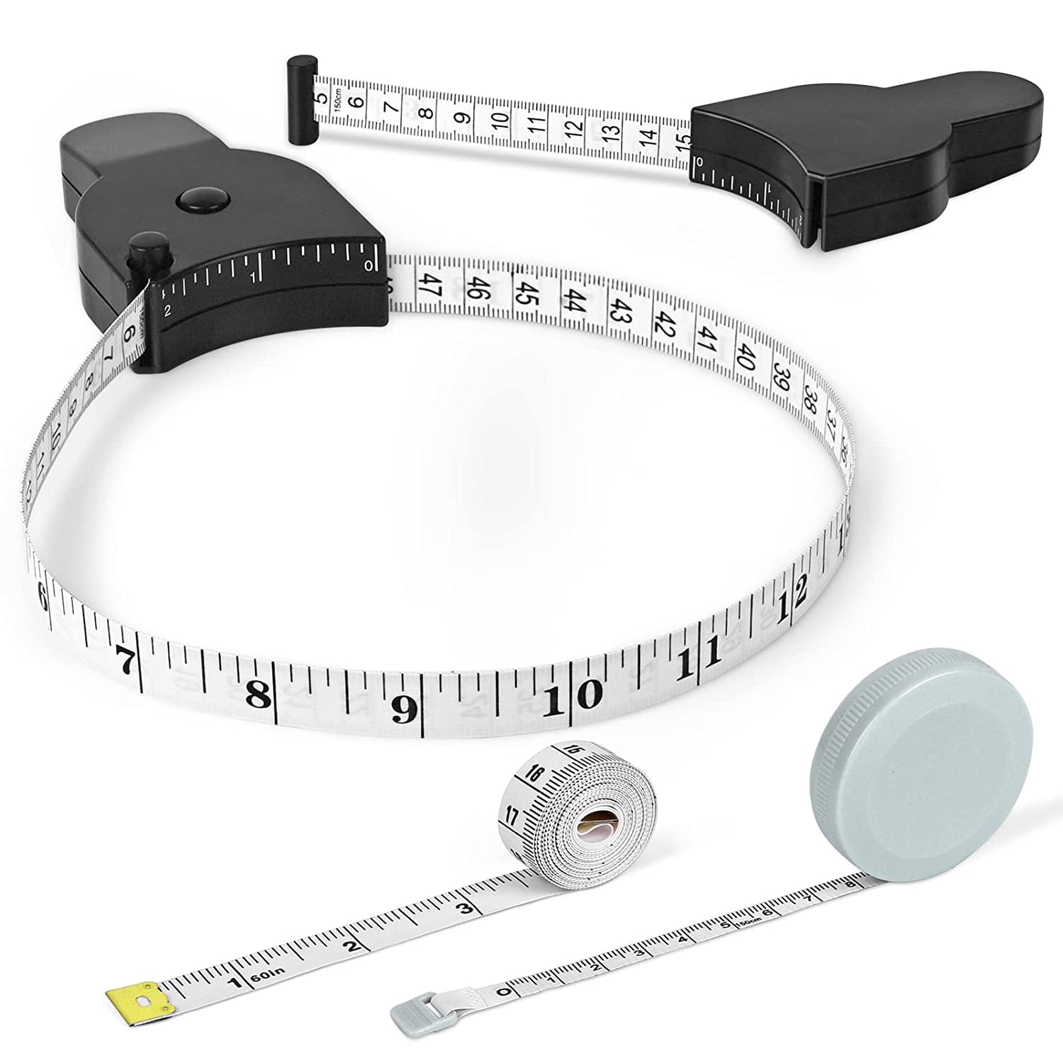 Tape Measure, Measuring Tape for Body (60 in/150cm). Retractable Soft ...