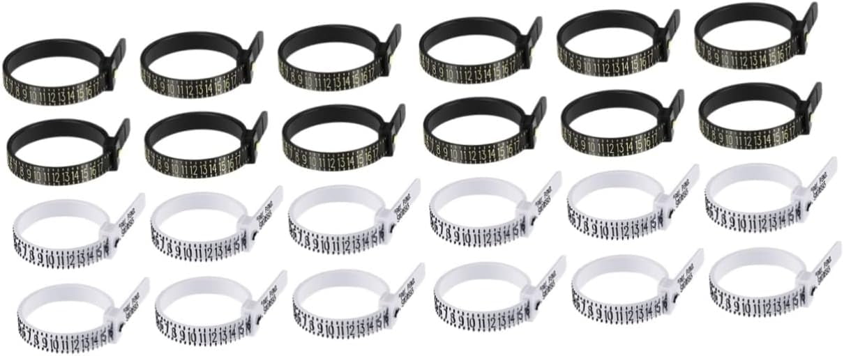 Tape Measurer 24 Pcs Ring Circumference Measurement Ring Adjuster Rings ...