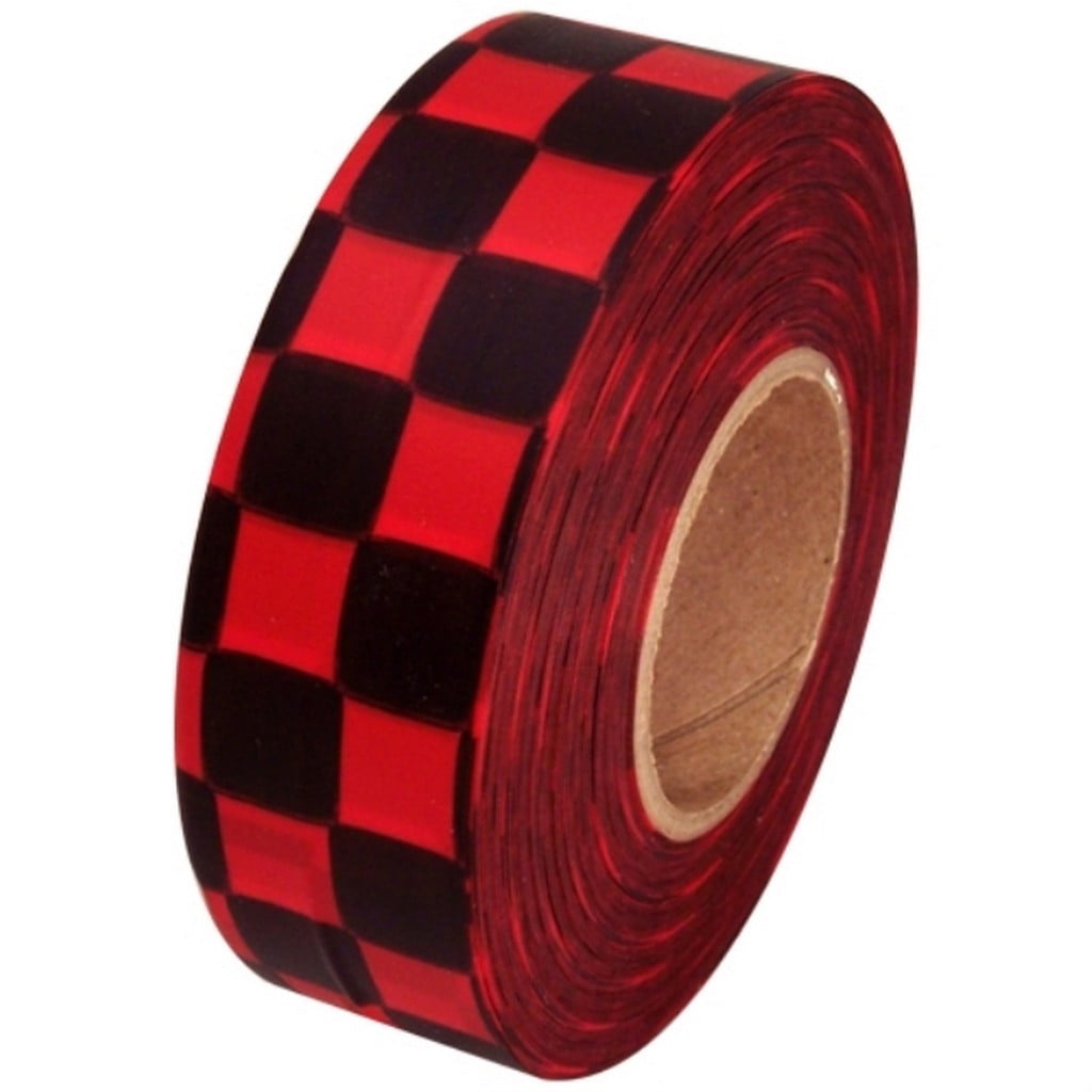 Tape Planet Black and Red Checkerboard Flagging Tape 1 3/16" x 31.200 ...