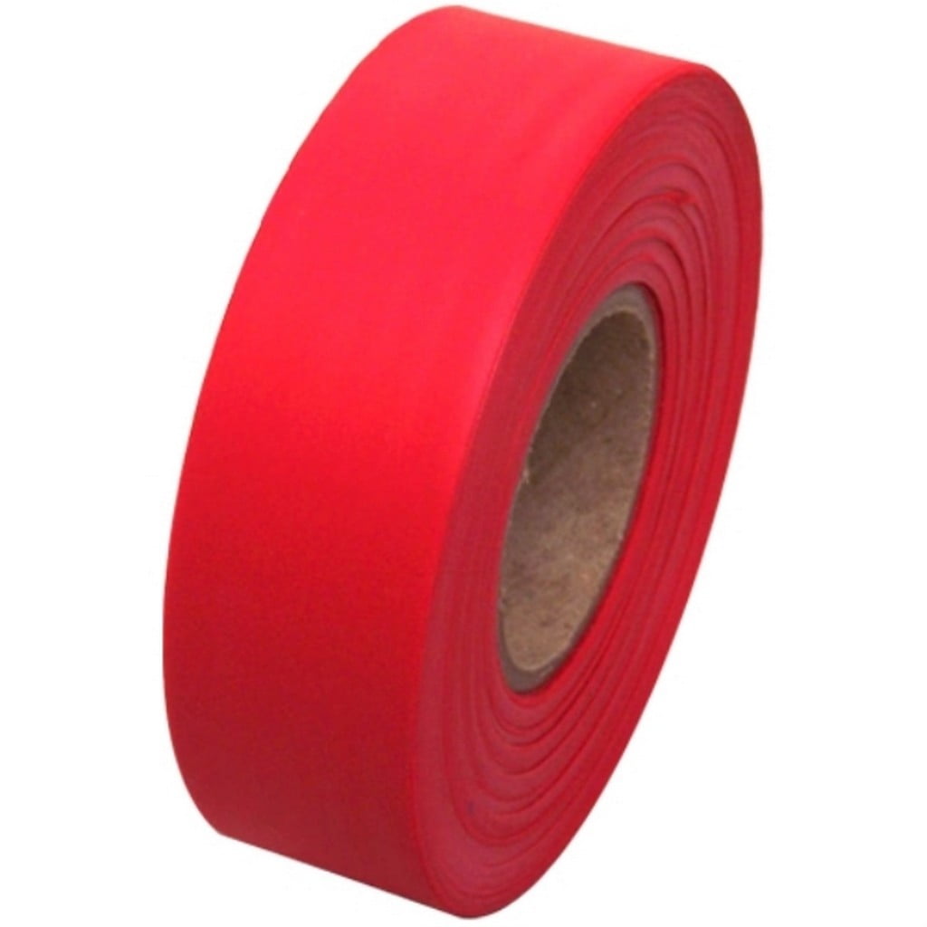 Tape Planet Red Flagging Tape 1 3/16" x 31.200 ft Roll Non-Adhesive ...