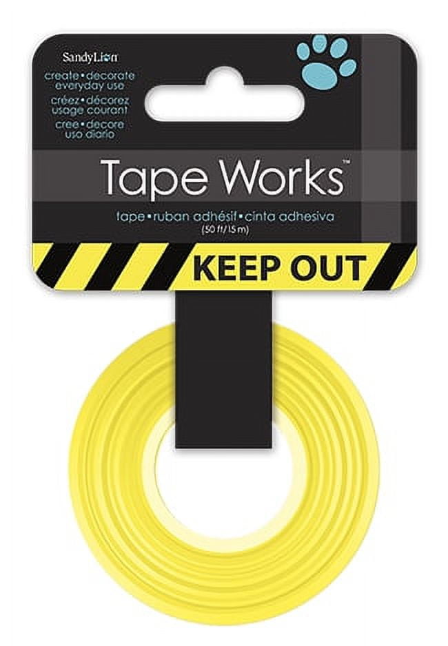 Tape Works .6" x 50' Yellow & Black Keep Out Tape - Walmart.com
