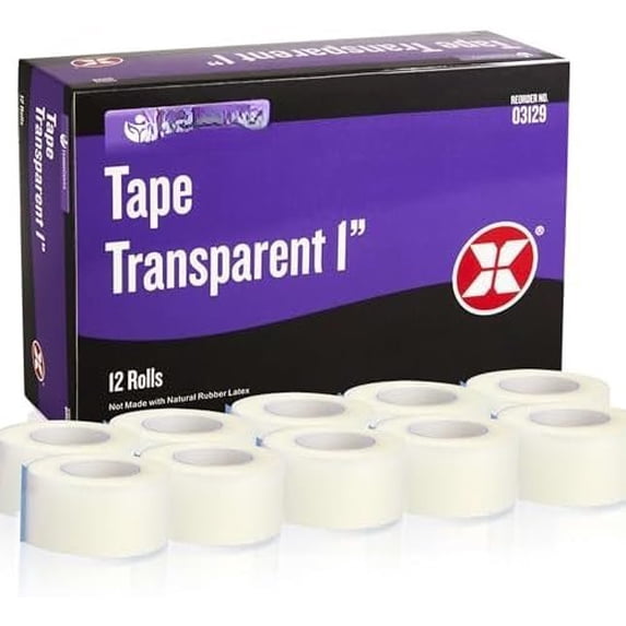 Tape for Care - 12 Rolls of 1" of Transparent Surgical Tape - 10 Yards ...