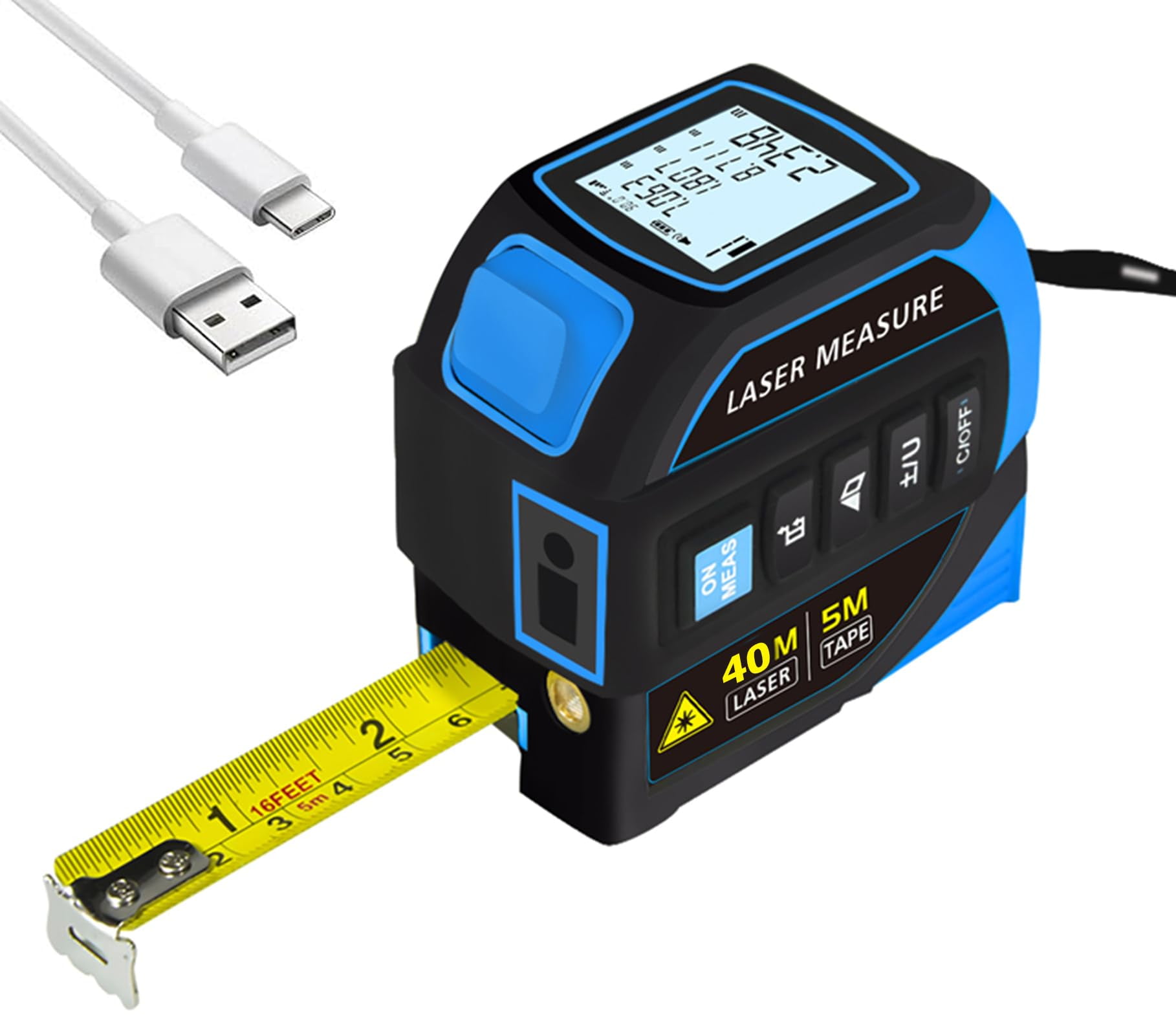 Tape measure 4-in-1 laser Digital Measuring Tape & 60m/197ft Laser ...