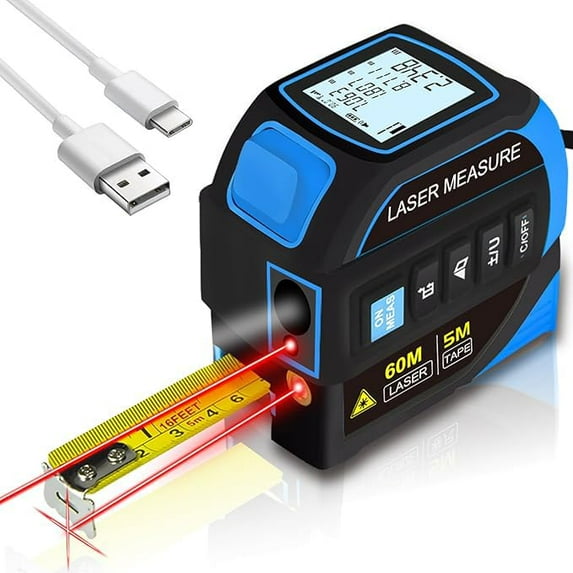 Tape measure 4-in-1 laser Digital Measuring Tape & 60m/197ft Laser ...