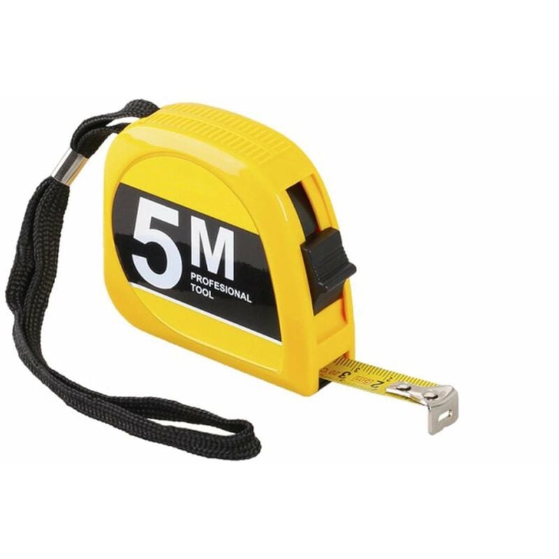 Tape measure length 5m ISO 9002 unrolling with lock, belt clip and ...
