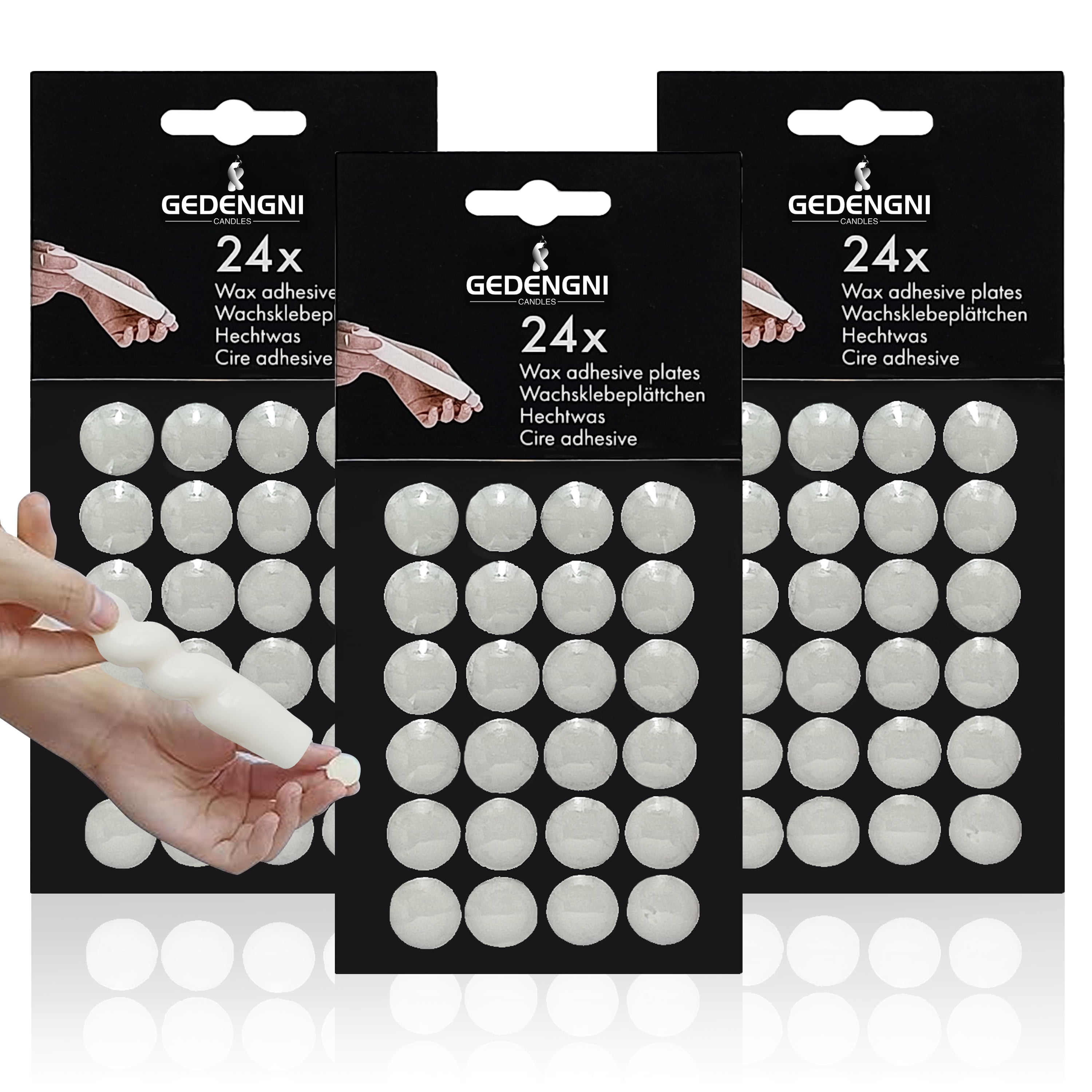 Taper Candle Wax Dots - 24pcs Spiral Candle Sticky Dots White Candle ...