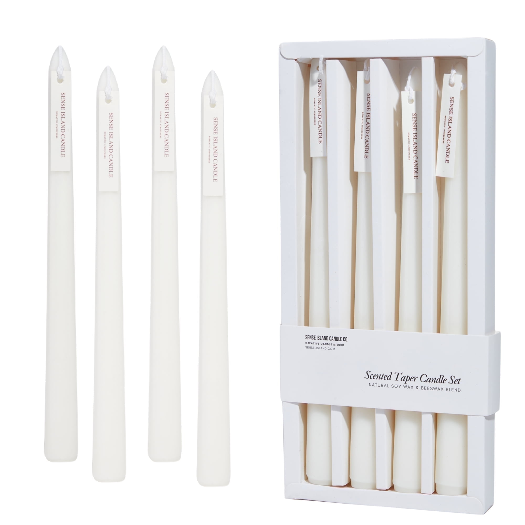 Taper Candles 10'' Colored Candle Sticks Set of 4 | Vanilla Cream ...