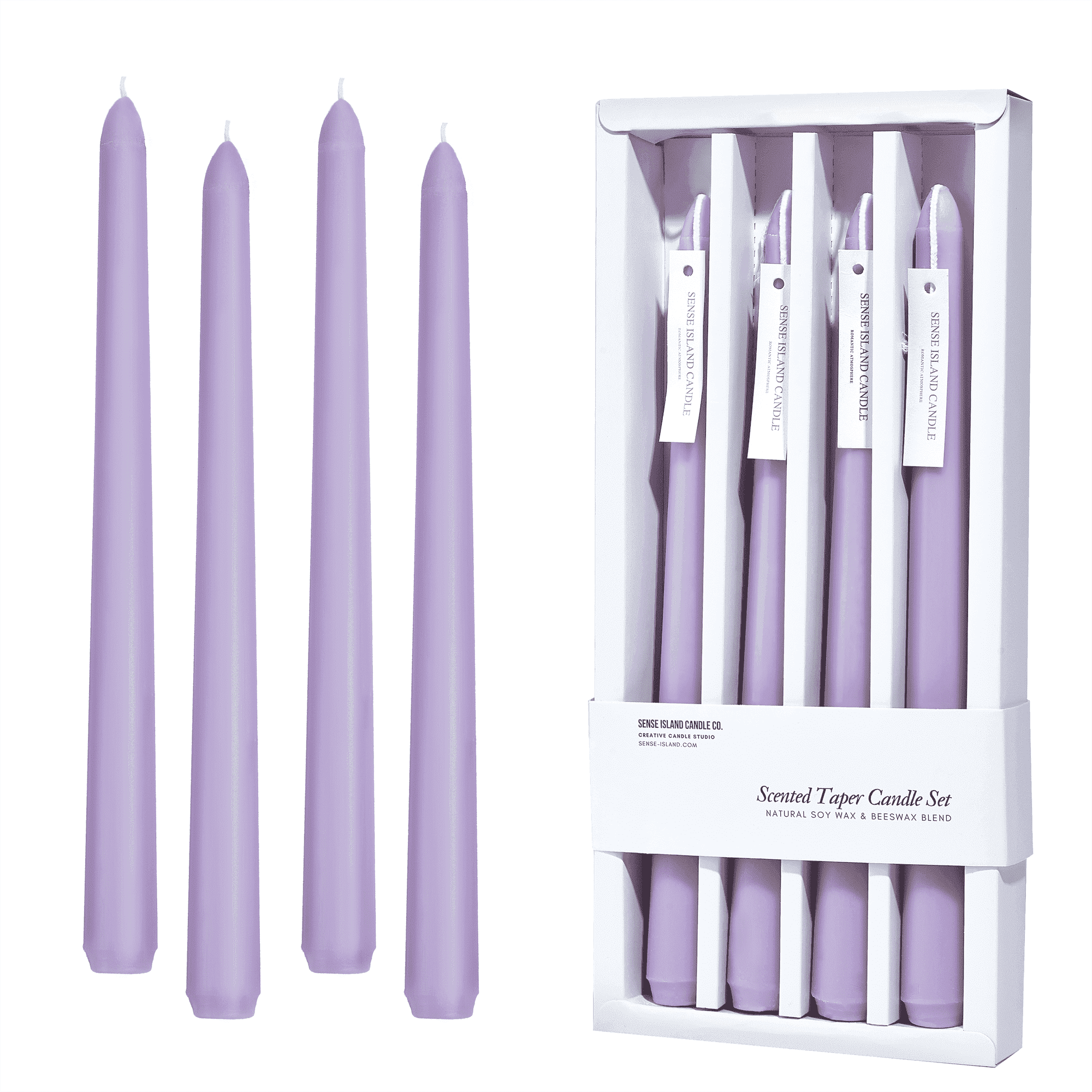 Taper Candles 10'' Colored Candle Sticks Set of 4 | Lavender Scented ...