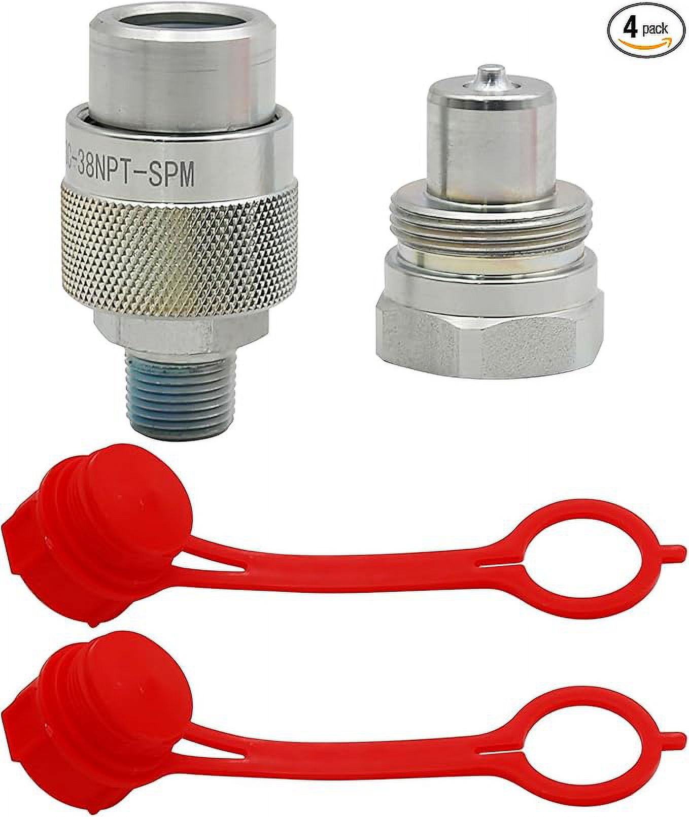 Taper Face Coupling 3/8' NPT with 2 Dust Caps C-604 10,000 PSI High ...