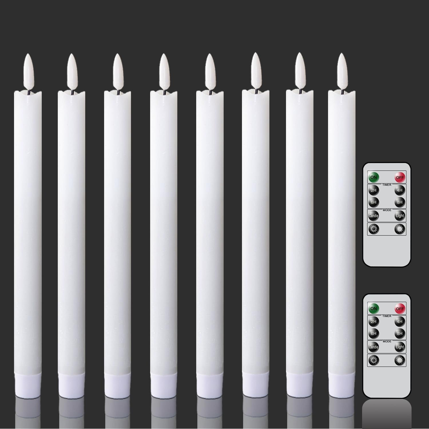 Taper Flickering Flameless Candles Battery Operated, Real Wax LED ...