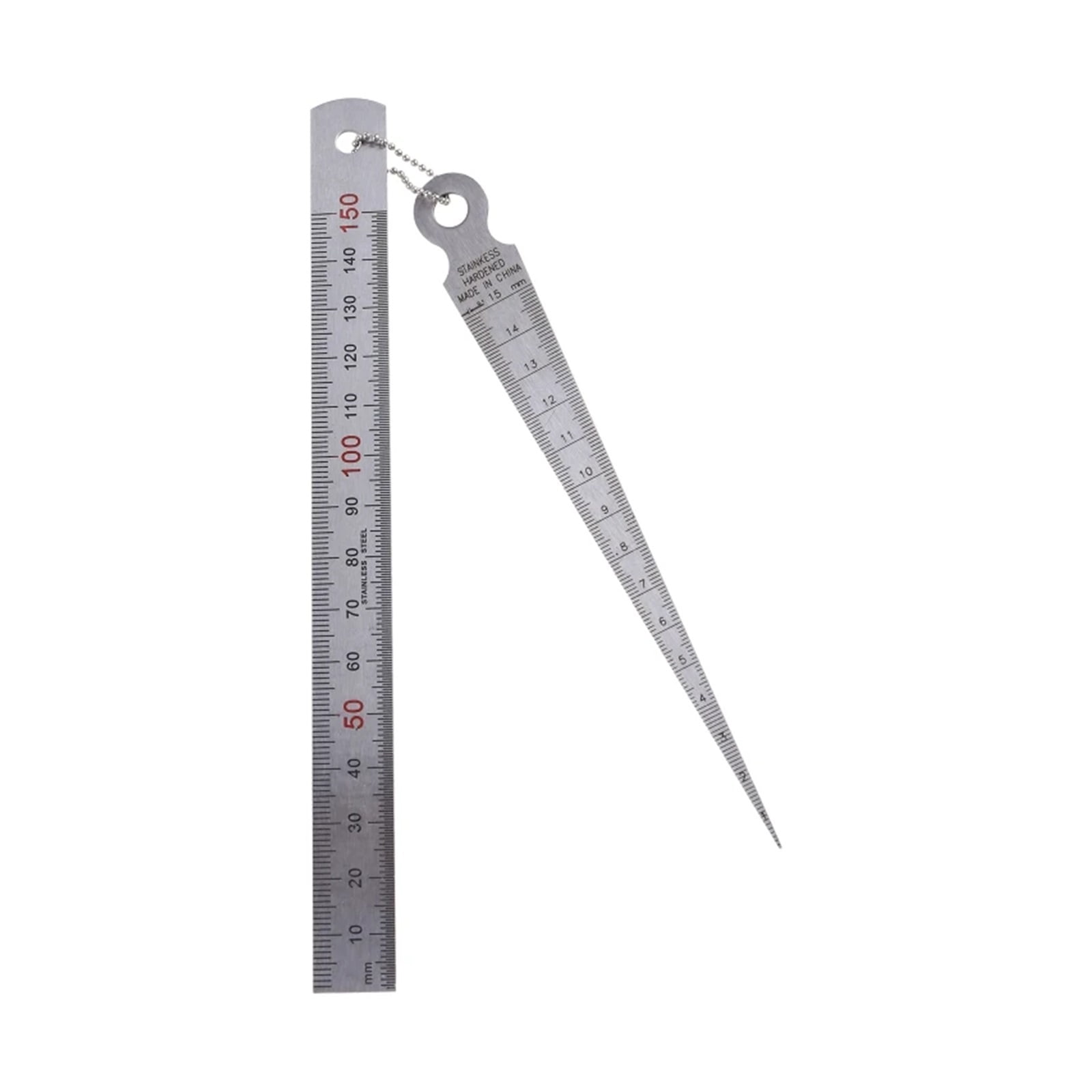 Taper Gauge Depth Gap Ruler Wedge Feeler 1-15mm Stainless Steel Hole ...