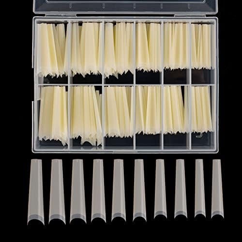 Tapered Extra Long Tips, Ballerina Tips, Press False Nails with Box for ...