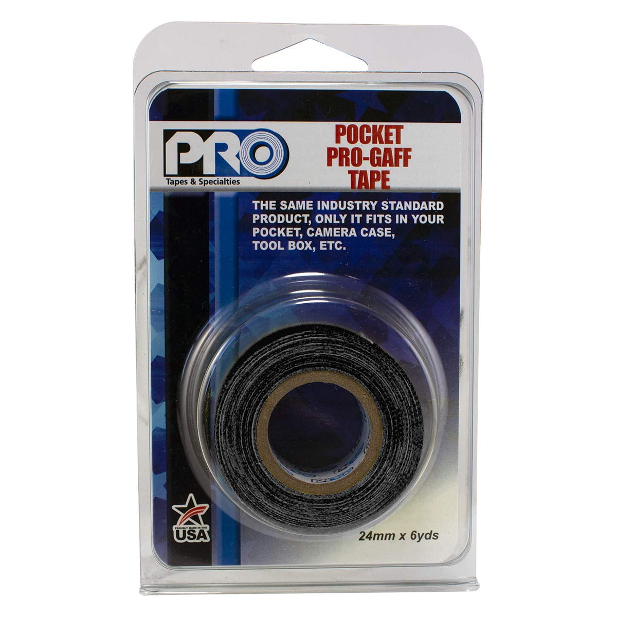 Tapes Pocket Gaff Tape 1 inch (24mm) x 6 Yards Length Black Matte. Size ...