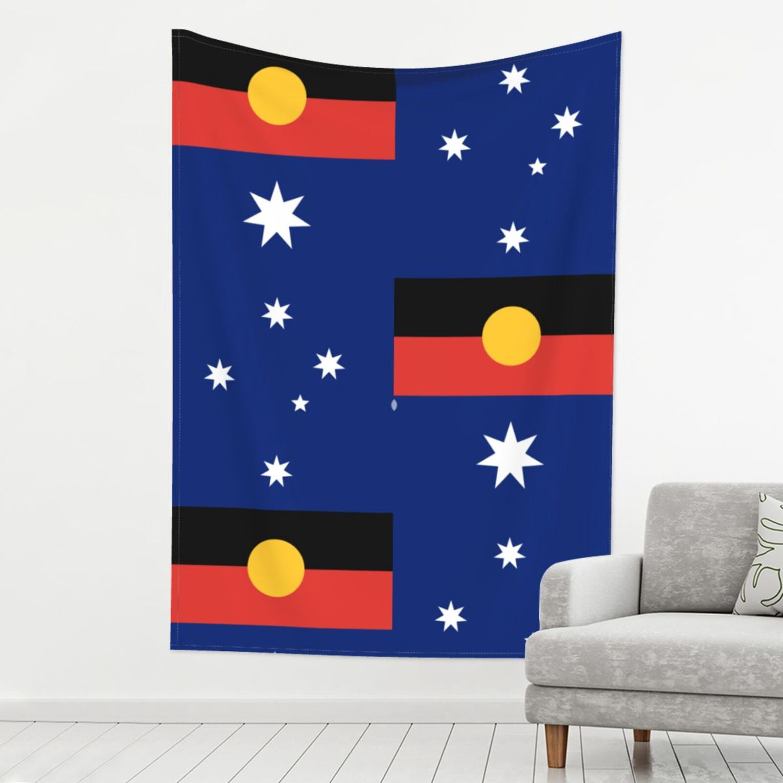 Tapestry Australian Flag With Aboriginal Flag Tapestry Wall Hanging For ...