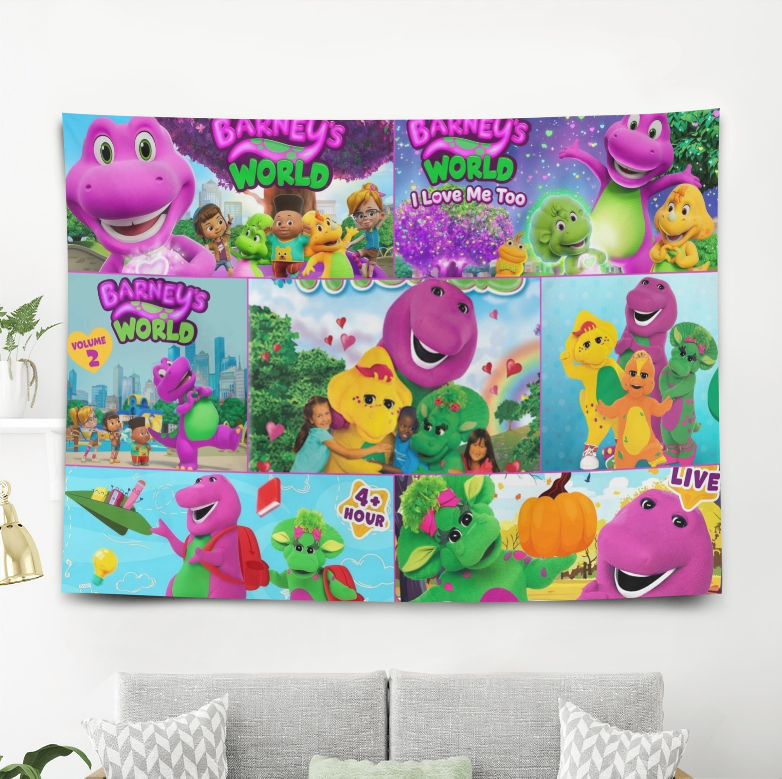 Tapestry for Barney and Friends wall hanging Bedroom Dorm Funny Poster ...