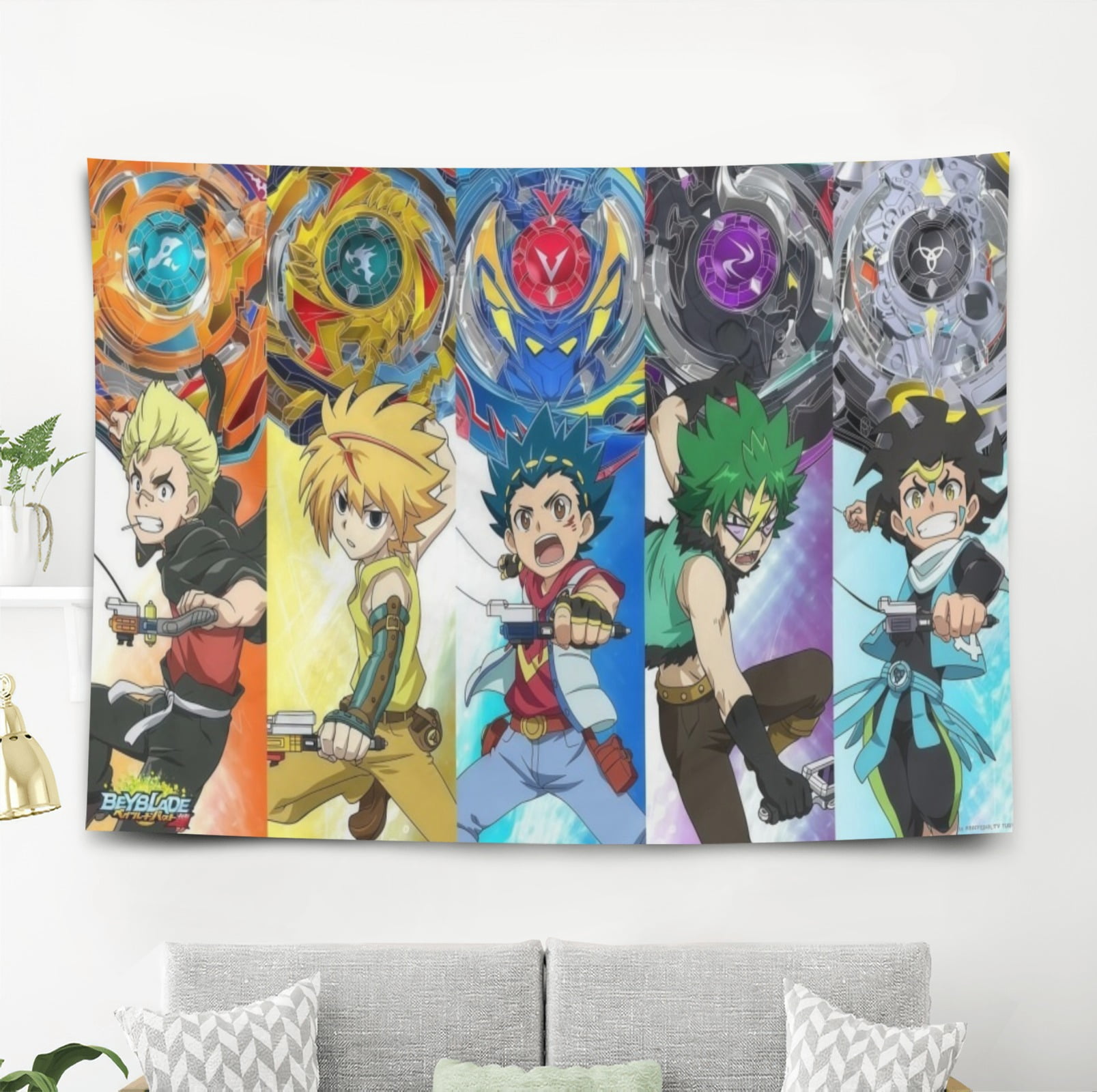 Tapestry for Beyblade Burst wall hanging Bedroom Dorm Funny Backgrounds ...