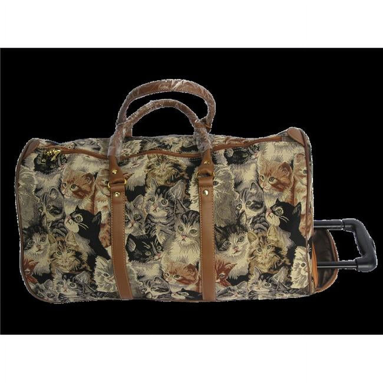 Tapestry Duffle Bag with Handle & Wheels - Cat - Walmart.com